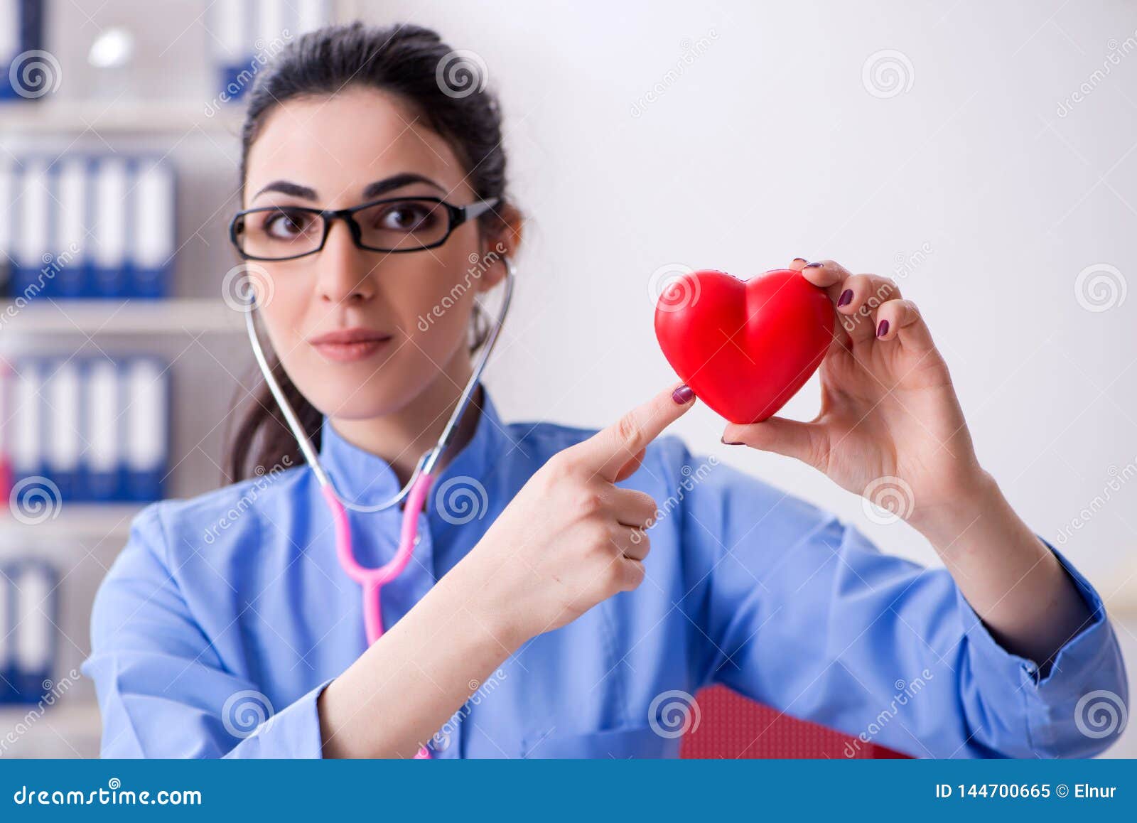 The Young Female Doctor Working in the Clinic Stock Image - Image of ...