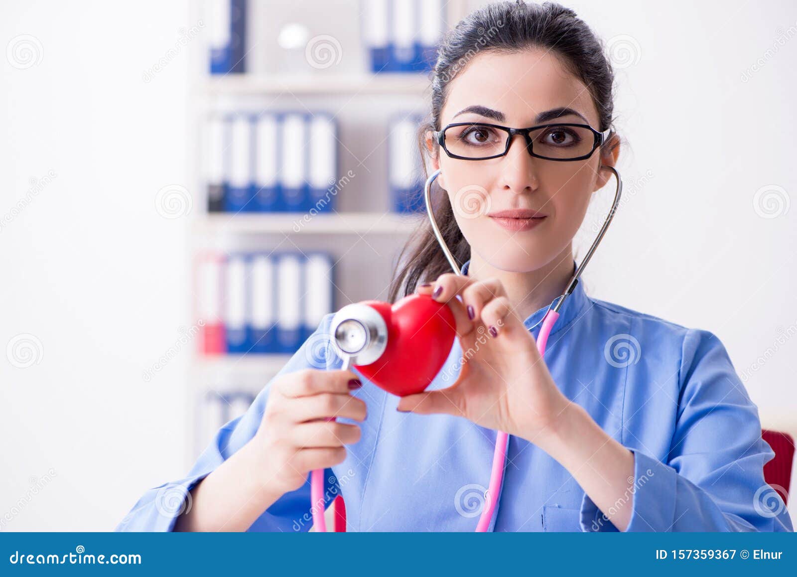 Young Female Doctor Working in the Clinic Stock Image - Image of ...