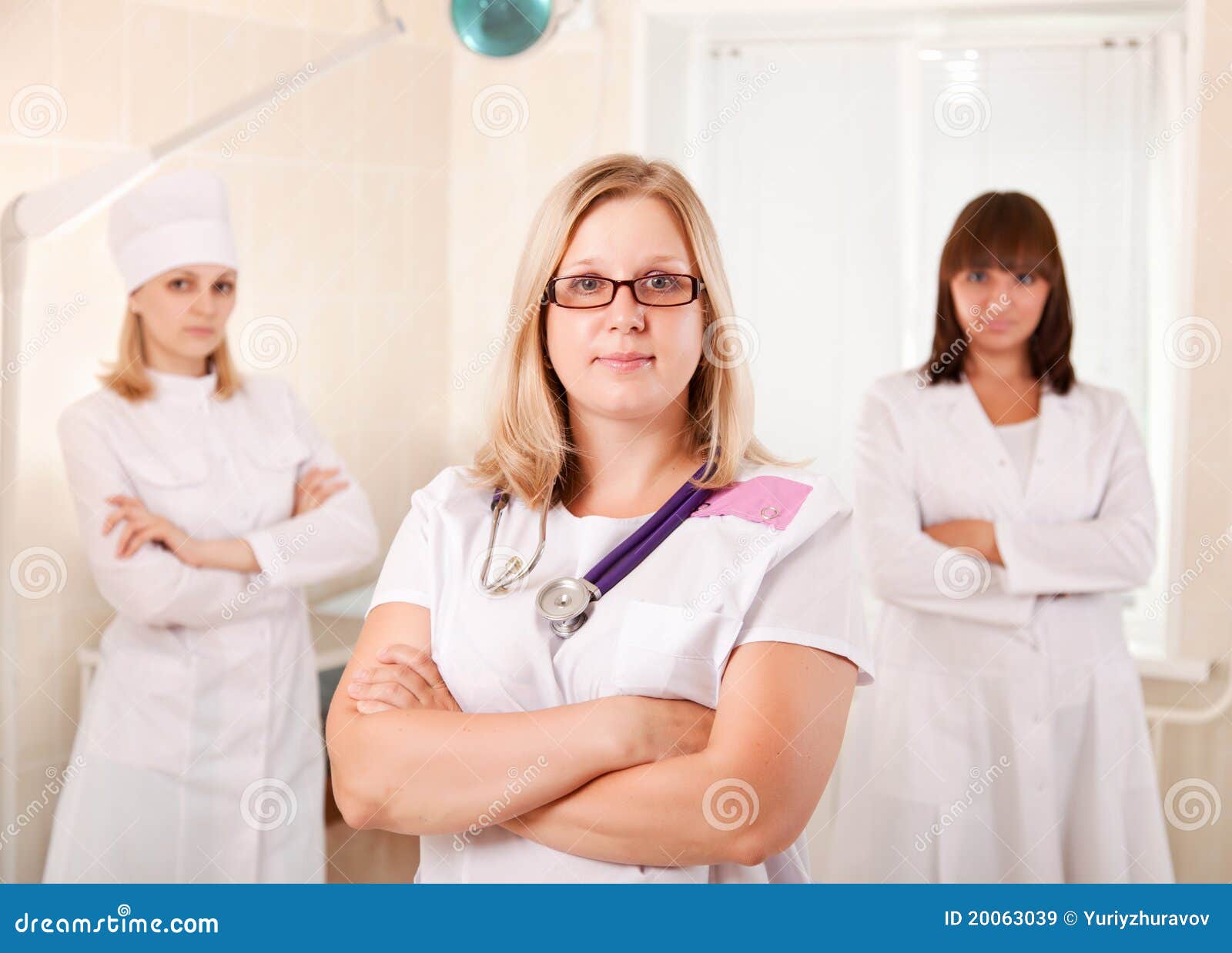 Young Female Doctors Team in Hospital Stock Image - Image of group ...
