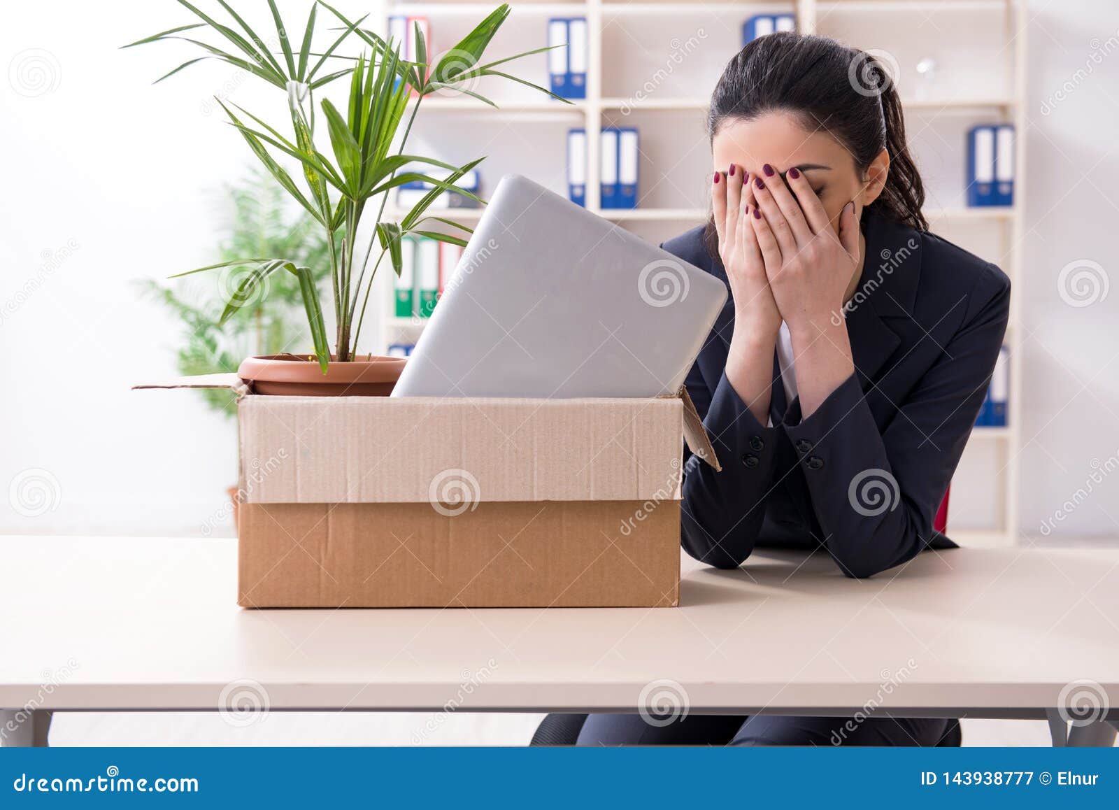 The Young Female Employee Being Fired from Her Work Stock Image - Image ...