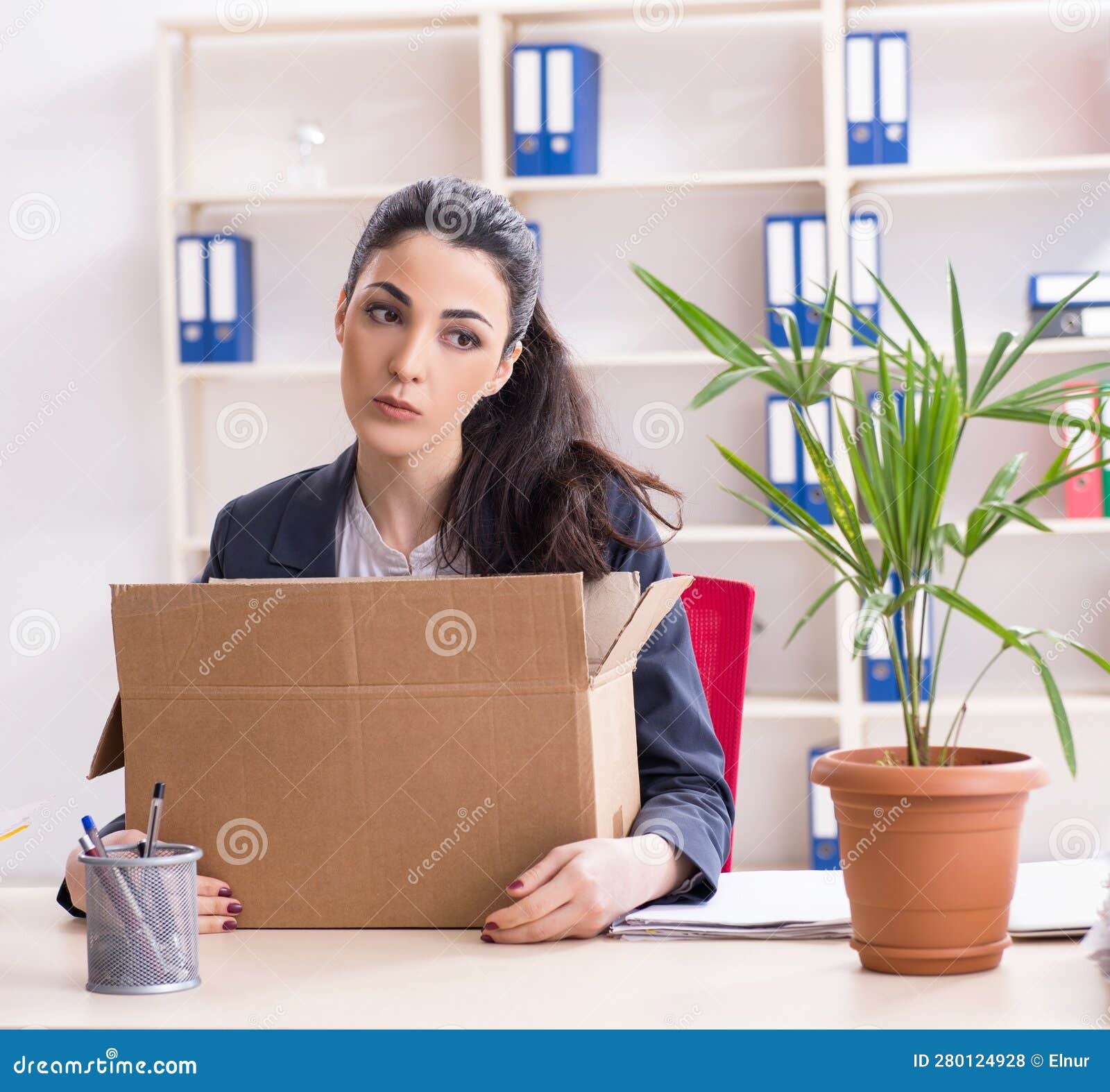 Young Female Employee Being Fired from Her Work Stock Photo - Image of ...