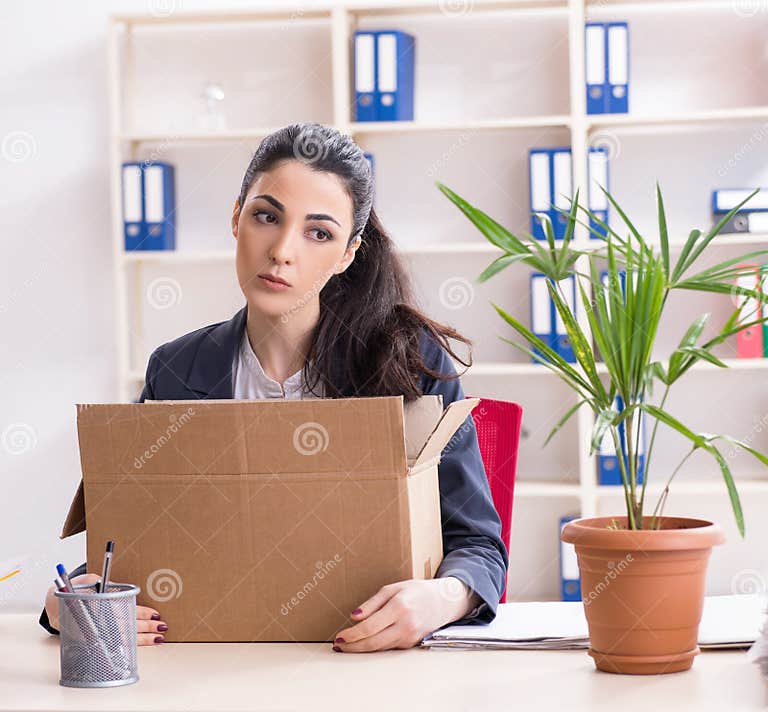 Young Female Employee Being Fired from Her Work Stock Photo - Image of ...
