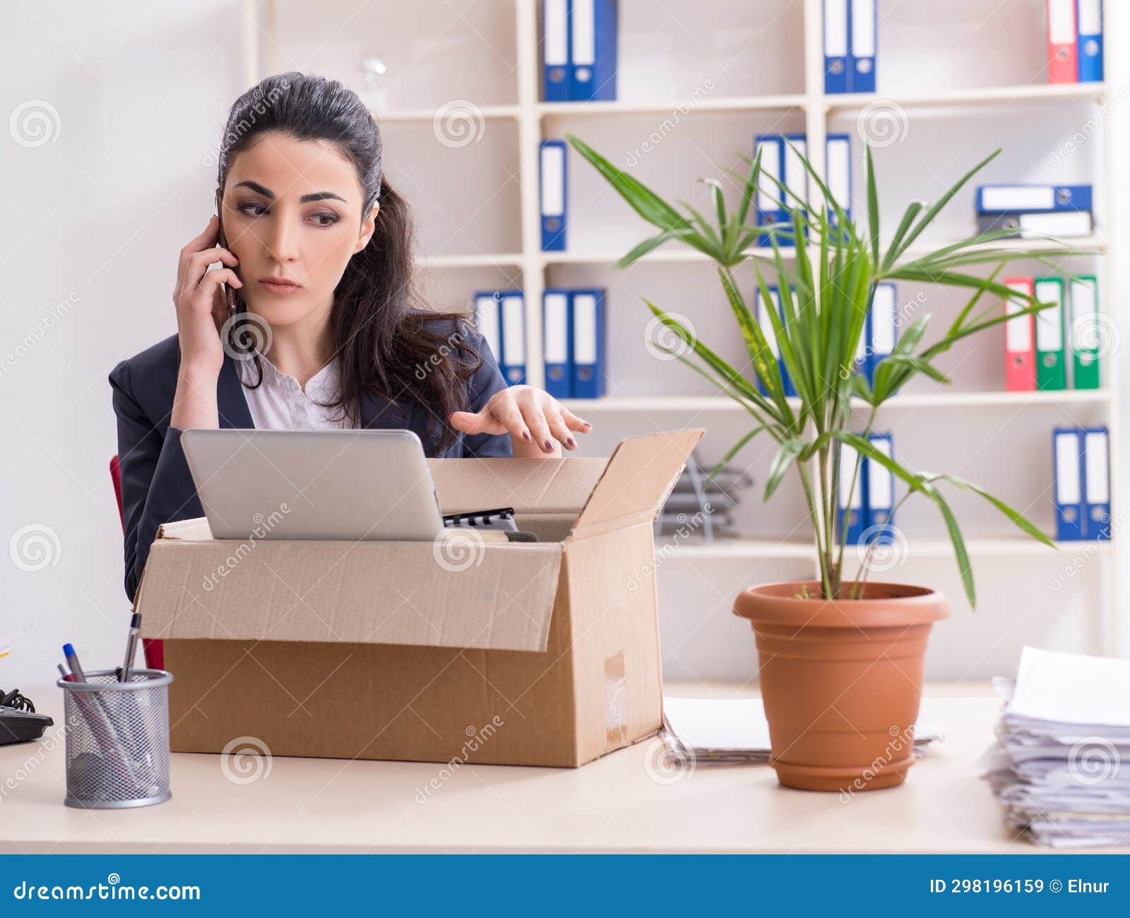 Young Female Employee Being Fired from Her Work Stock Image - Image of ...