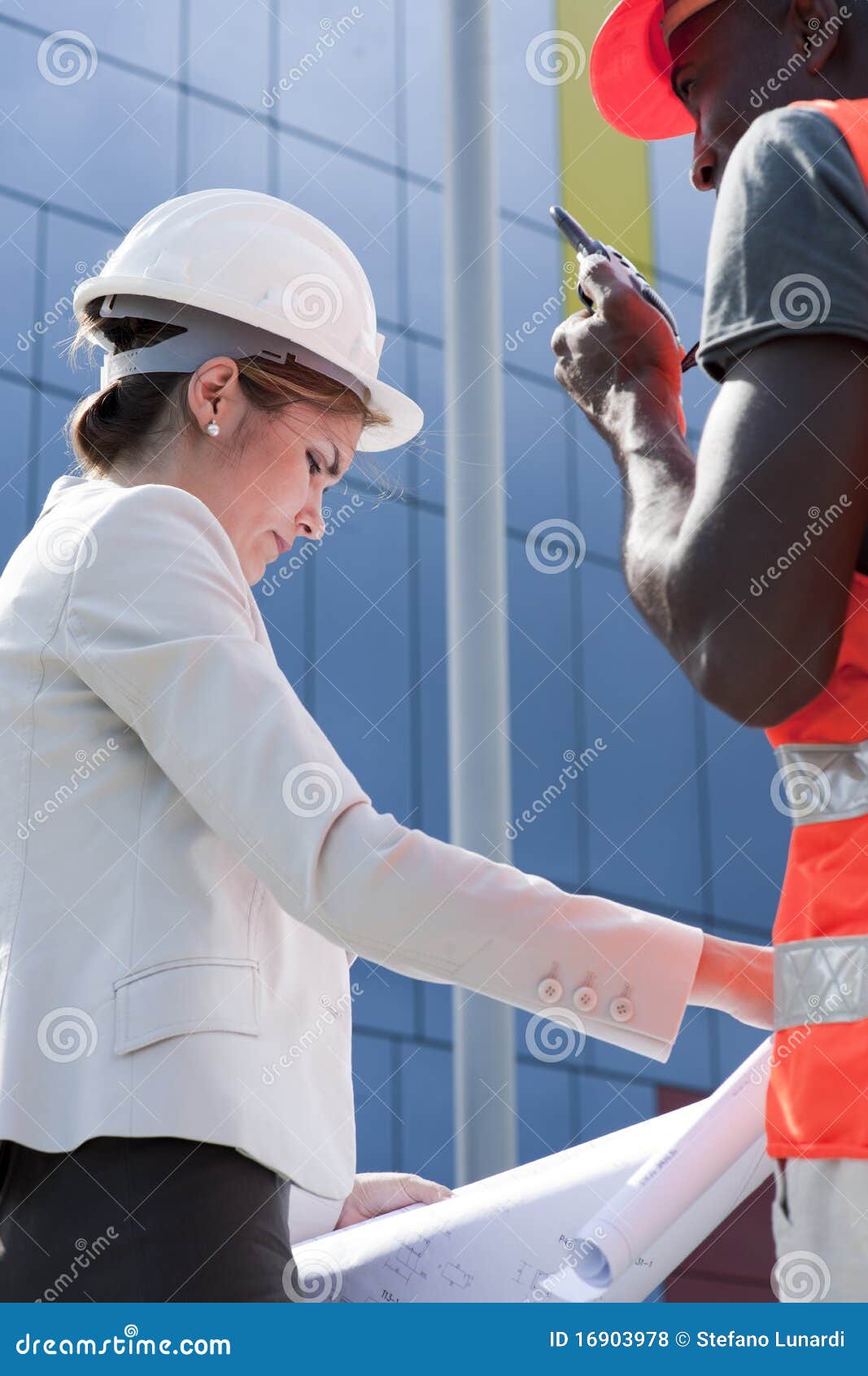 Young Female Engineer on Construction Site Stock Photo - Image of ...
