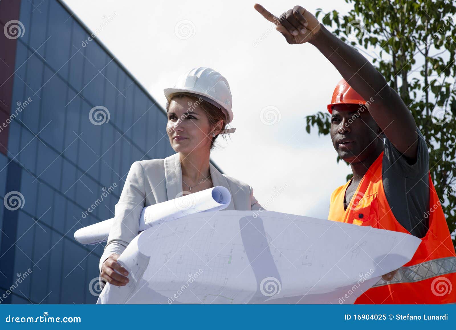 Young Female Engineer on Construction Site Stock Image - Image of ...