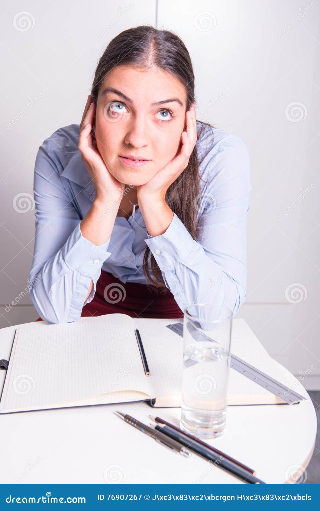 Young Female Engineer is Looking for a Solution Stock Image - Image of ...