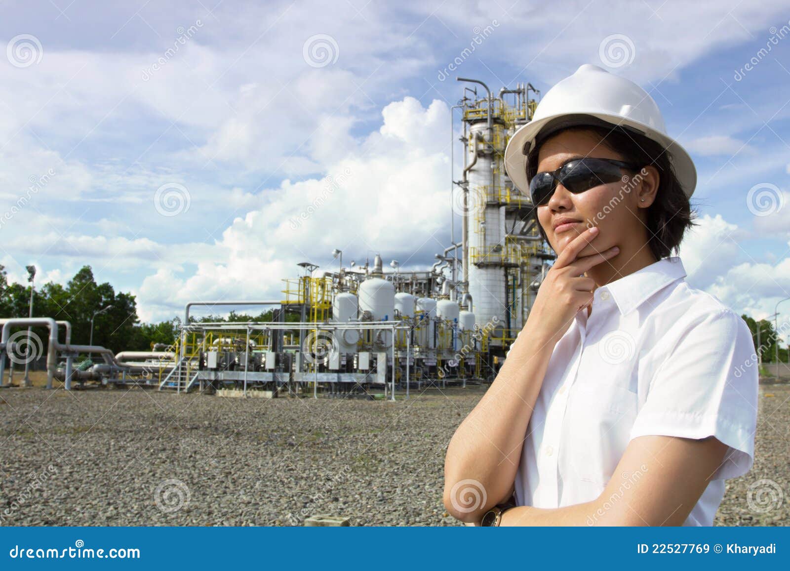 Young Female Engineer Thinking. Stock Image - Image of active ...