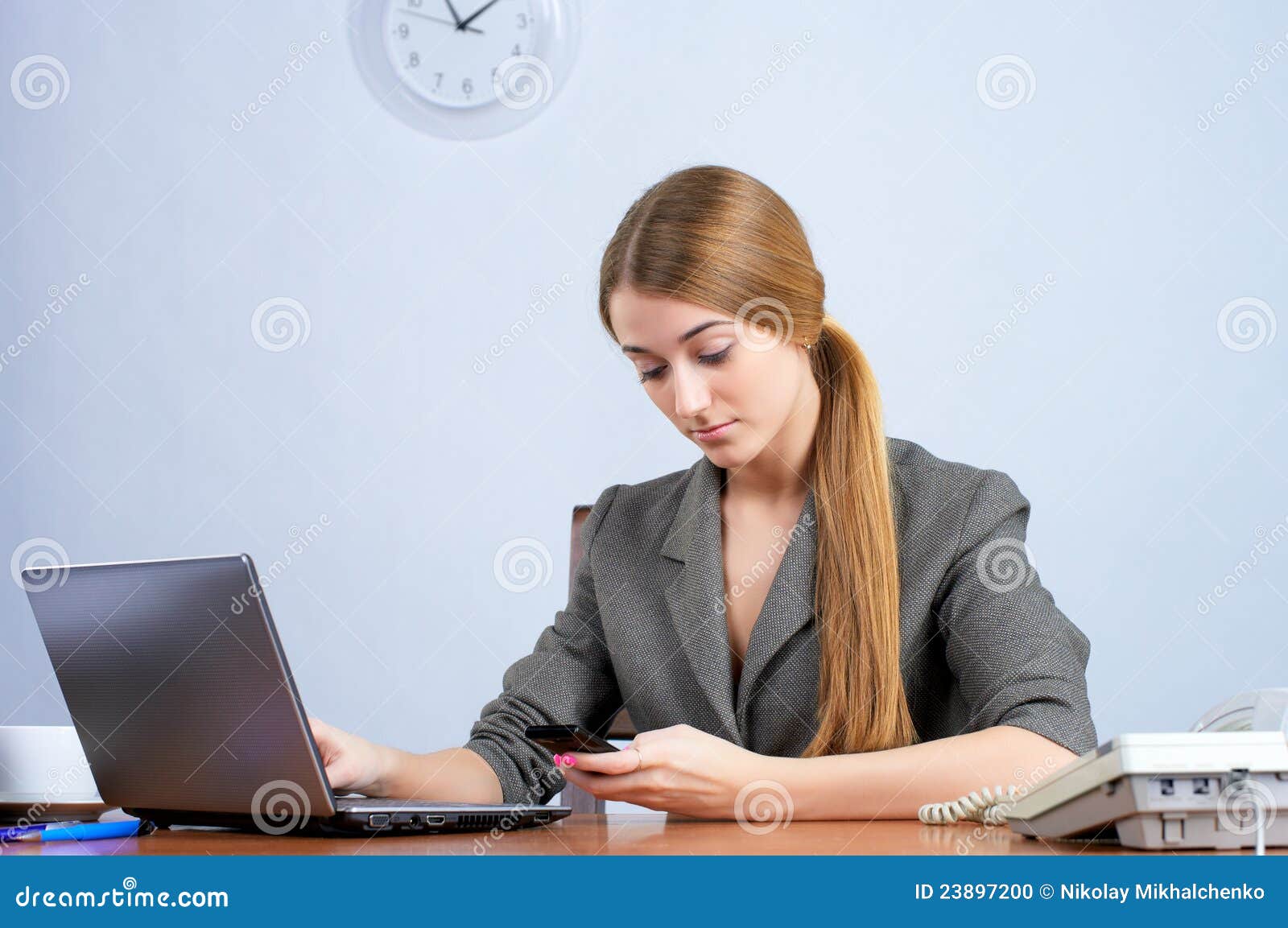 Young Female Executive Calling Stock Photo - Image of business ...