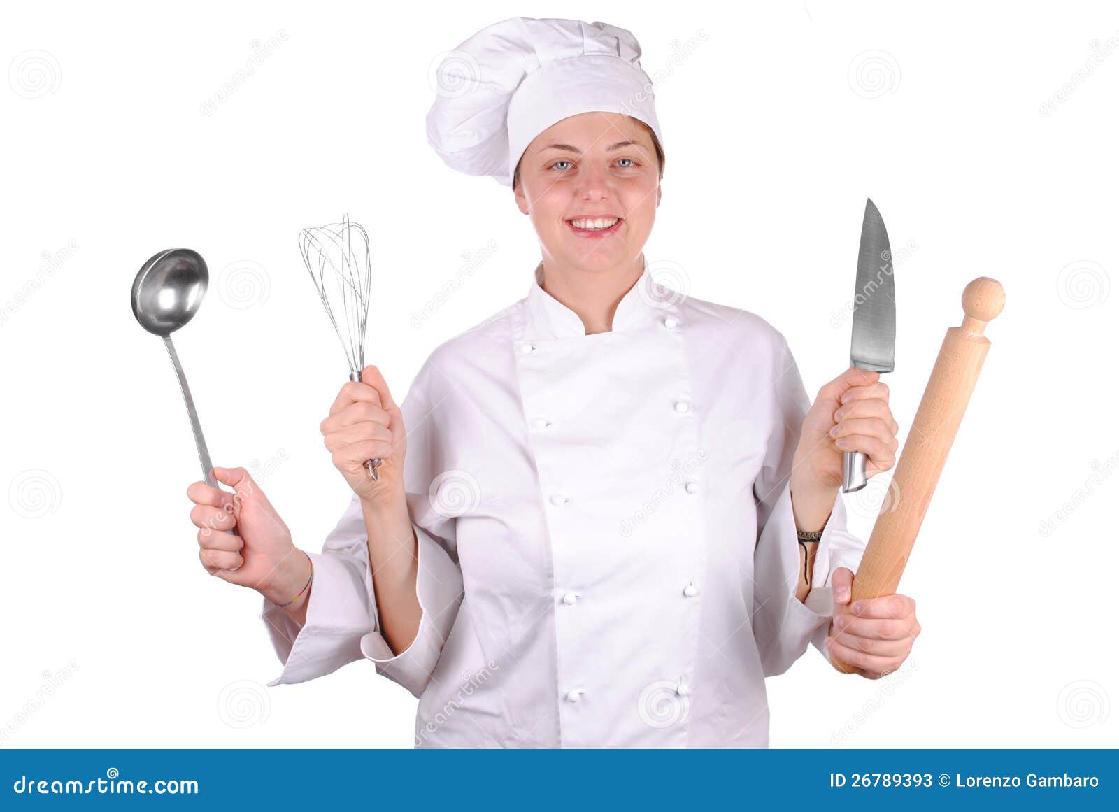 Young Female Executive Chef with Four Hands Stock Image - Image of ...
