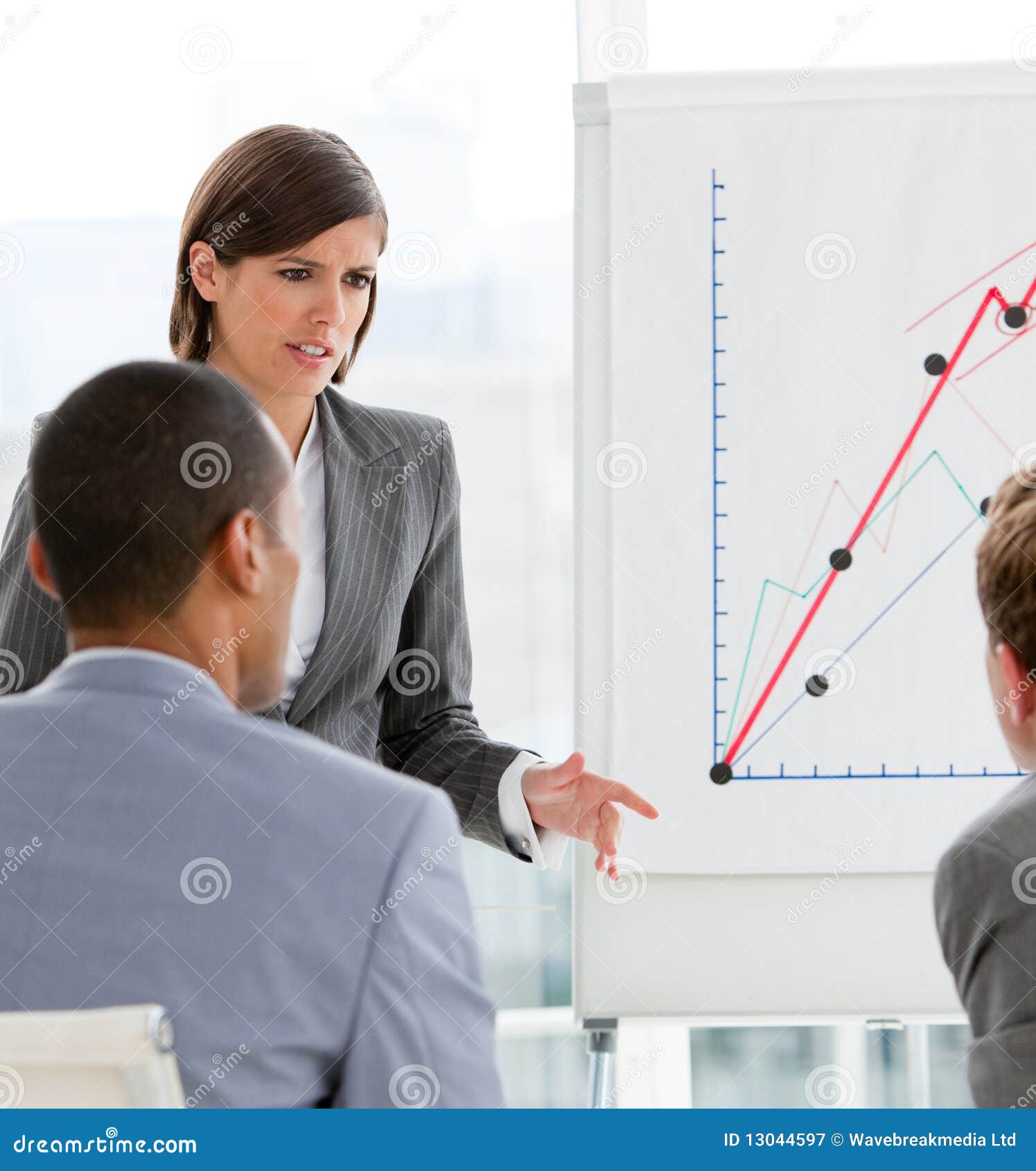 Young Female Executive Presenting Statistics Stock Image - Image of ...