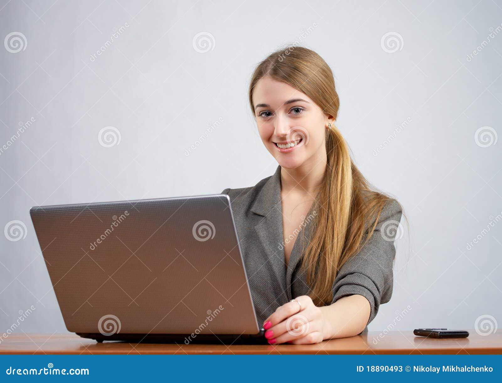 Young Female Executive Working on Stock Image - Image of camera, female ...