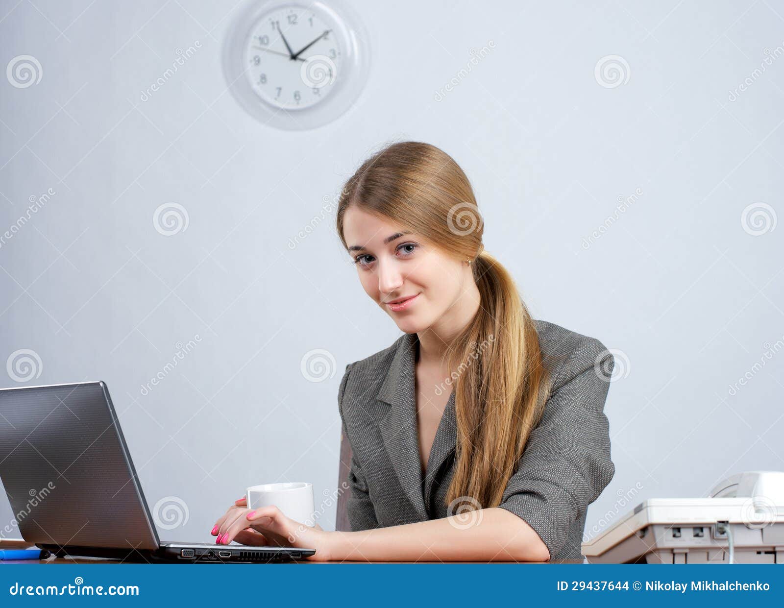 Young Female Executive Working on Stock Photo - Image of businesswoman ...