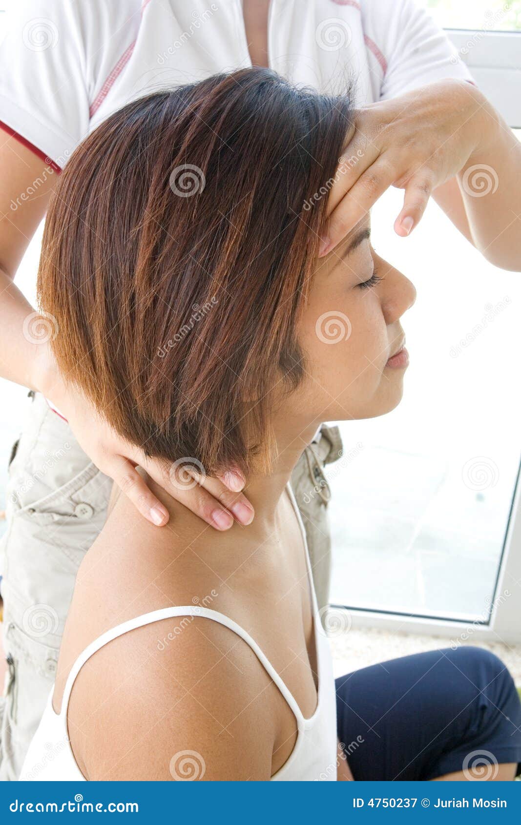 Young Female Getting Shoulder and Head Massage Stock Image - Image of ...