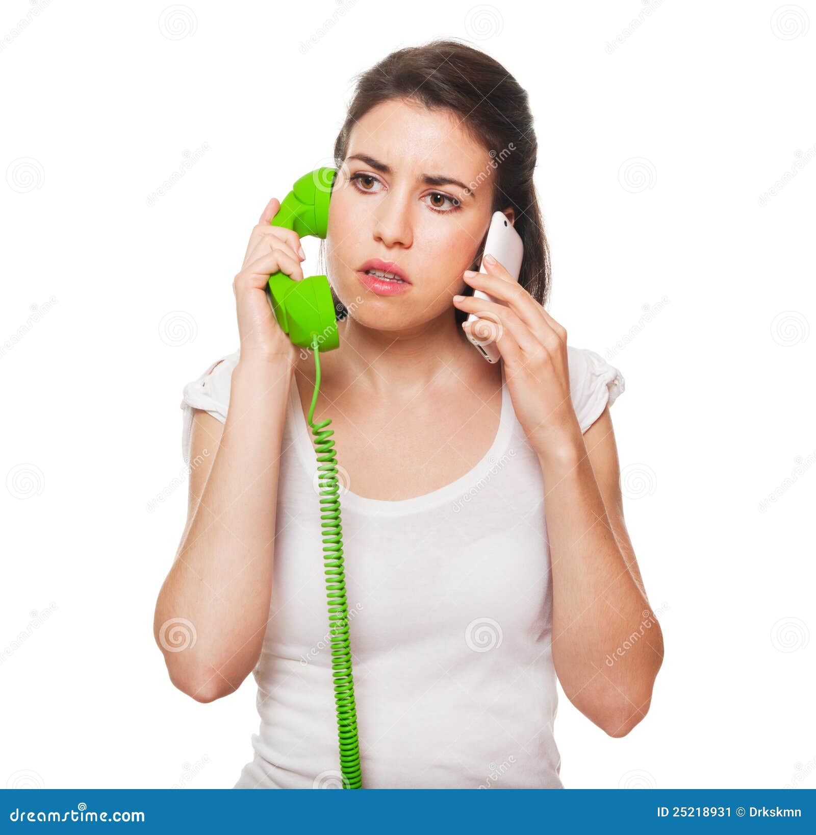Young Female Getting Stressed on the Phone. Stock Image - Image of ...