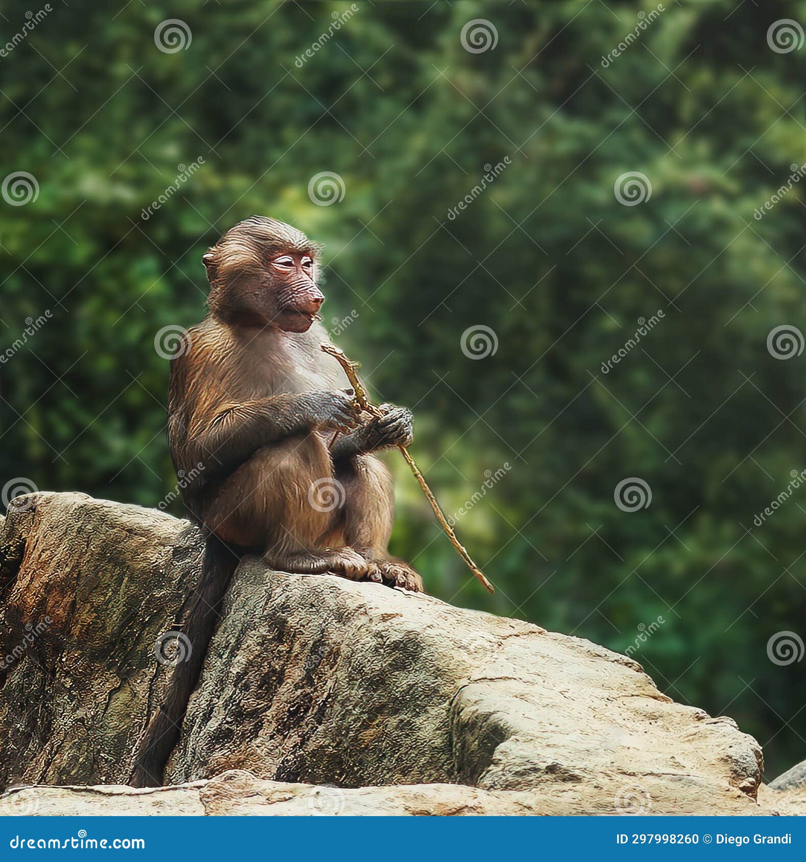 Young Female Hamadryas Baboon Stock Photo - Image of world, monkey ...