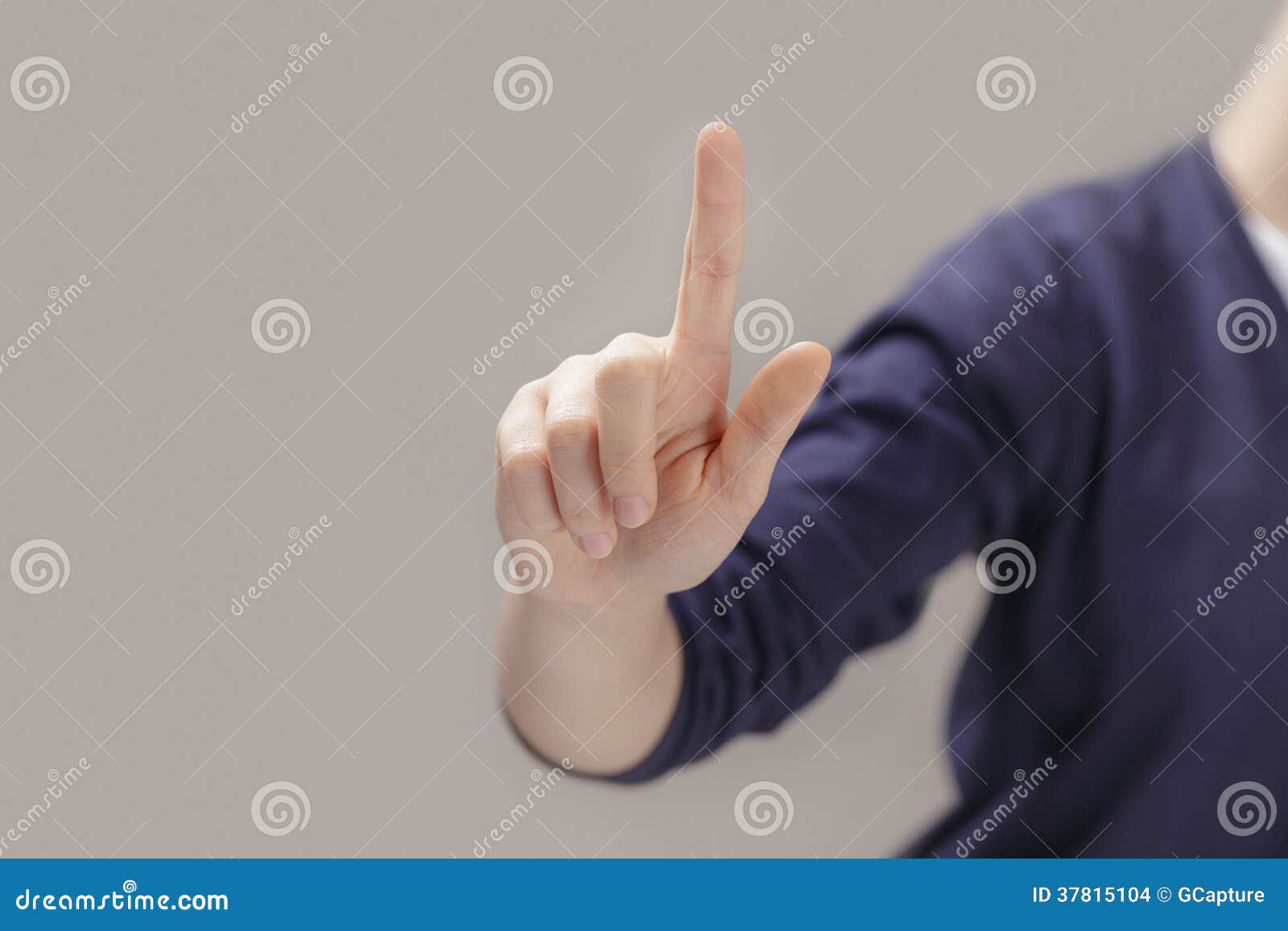 Young Female Hand To Select or Touch Something on Transparent Screen ...