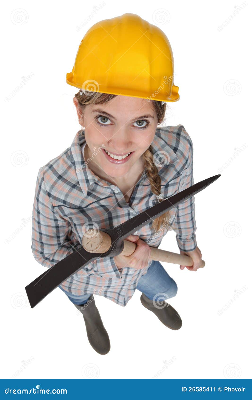 Young female laborer stock image. Image of enthusiastic - 26585411