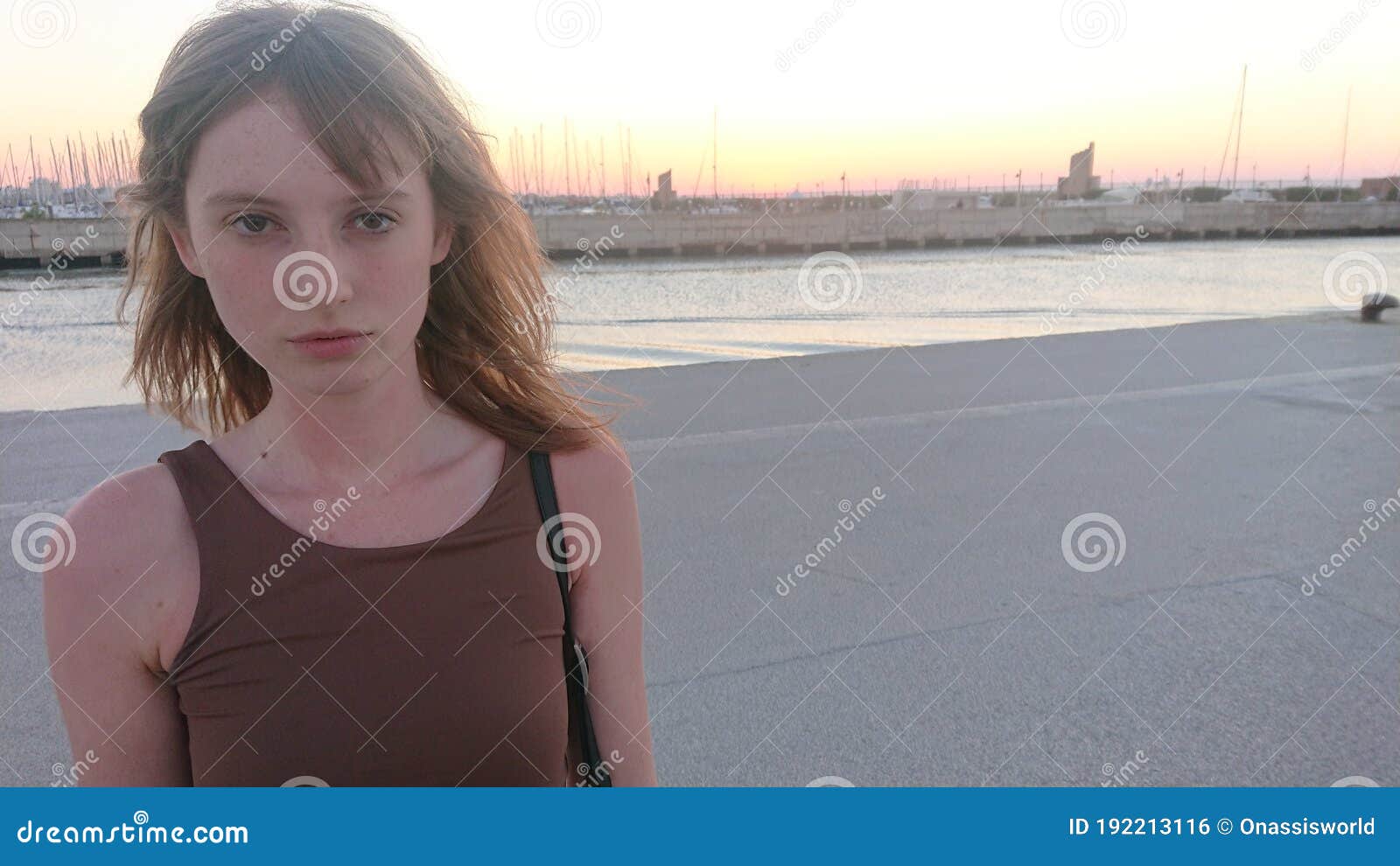 Young Female Model Posing on a Beach in Rimini Italy Stock Photo ...