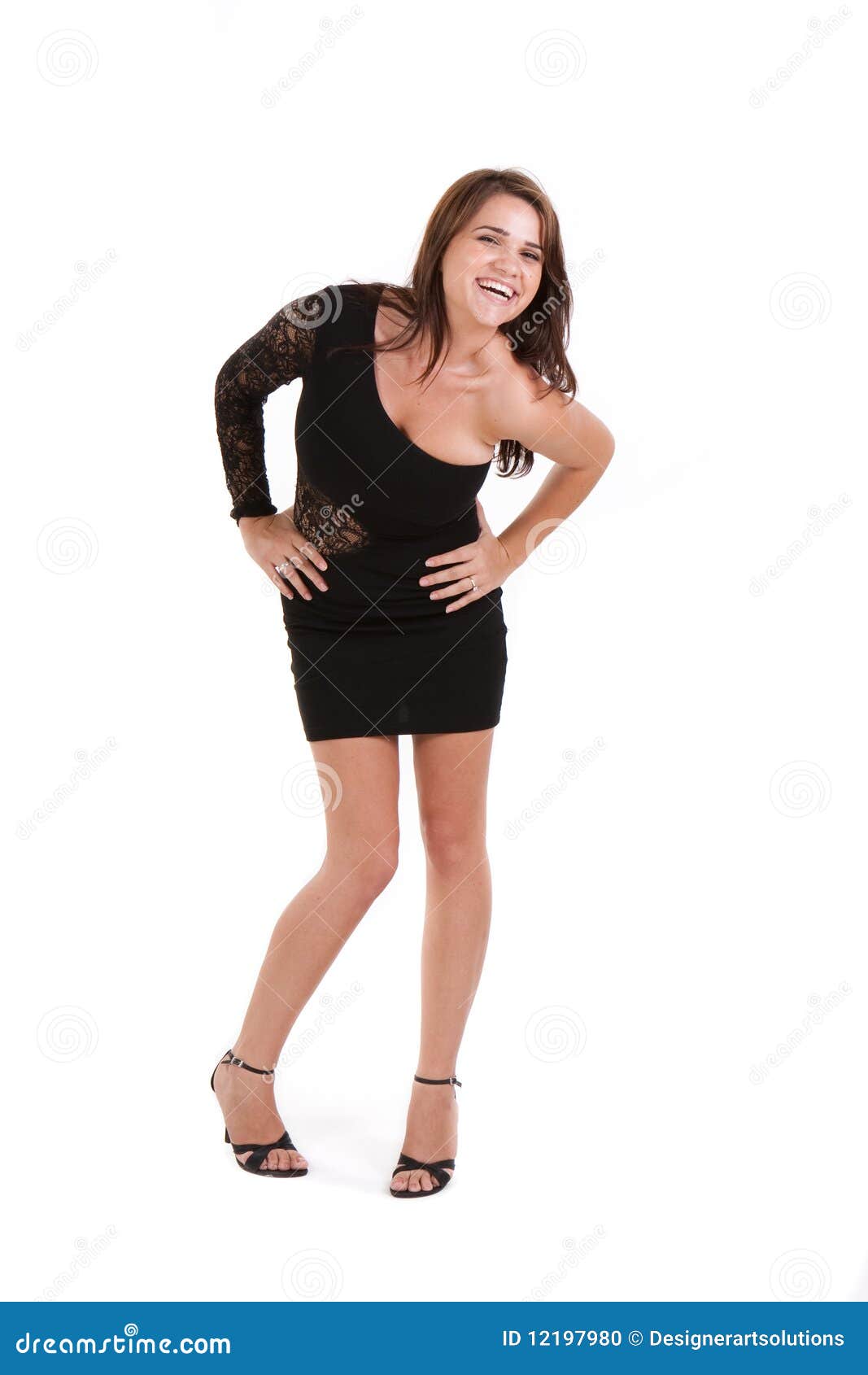 Young Female Model Wearing Dress Stock Photo - Image of clothes, happy ...