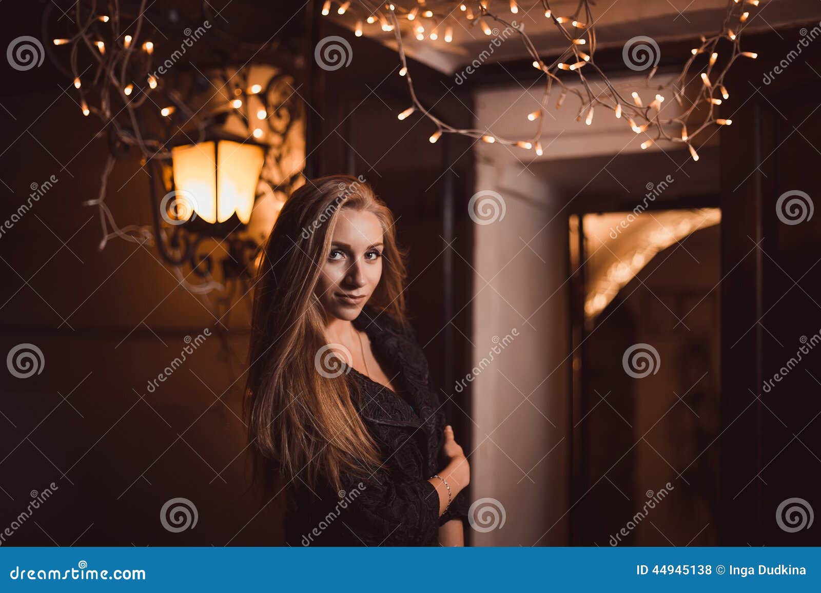 Young female in night city stock photo. Image of outdoor - 44945138