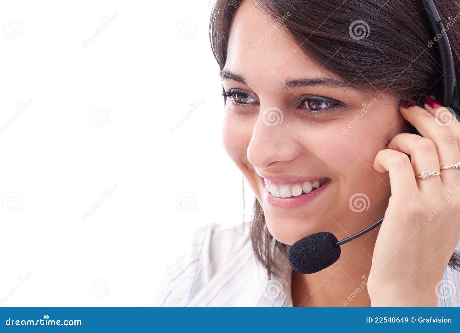 Young female operator stock image. Image of girl, centre - 22540649