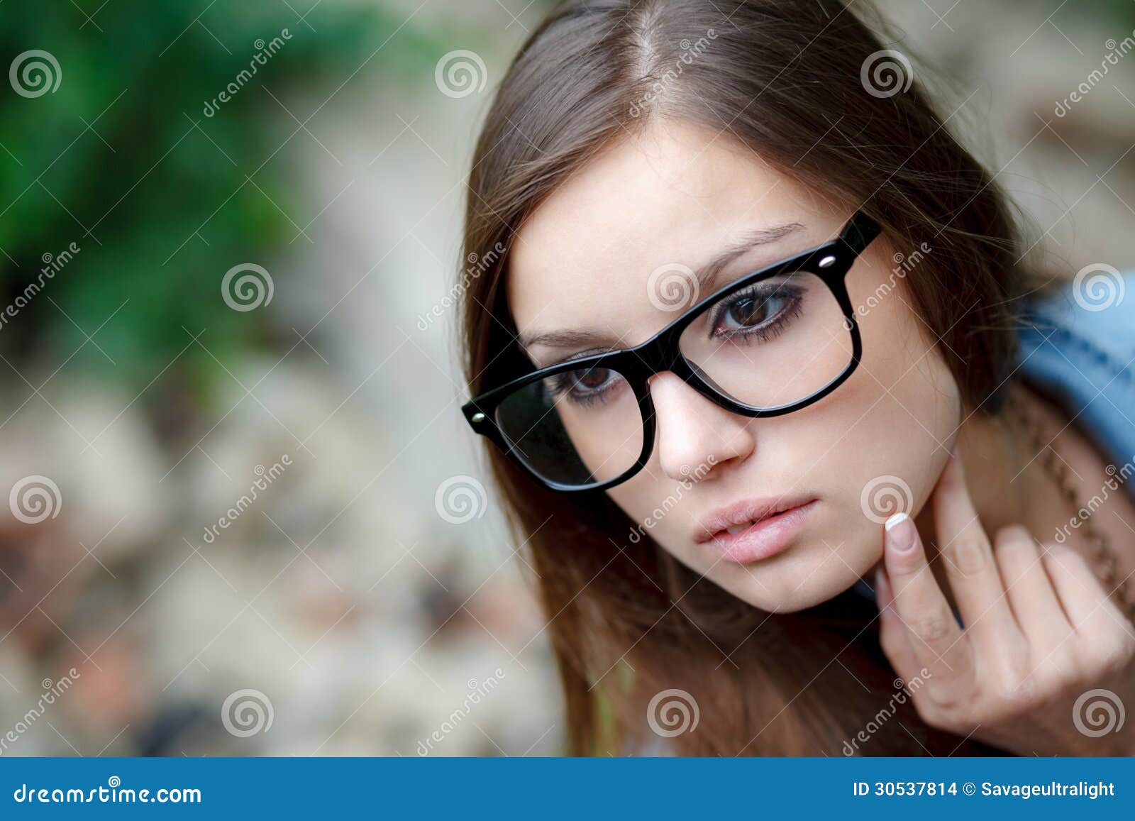 Young female outdoors stock photo. Image of spectacles - 30537814