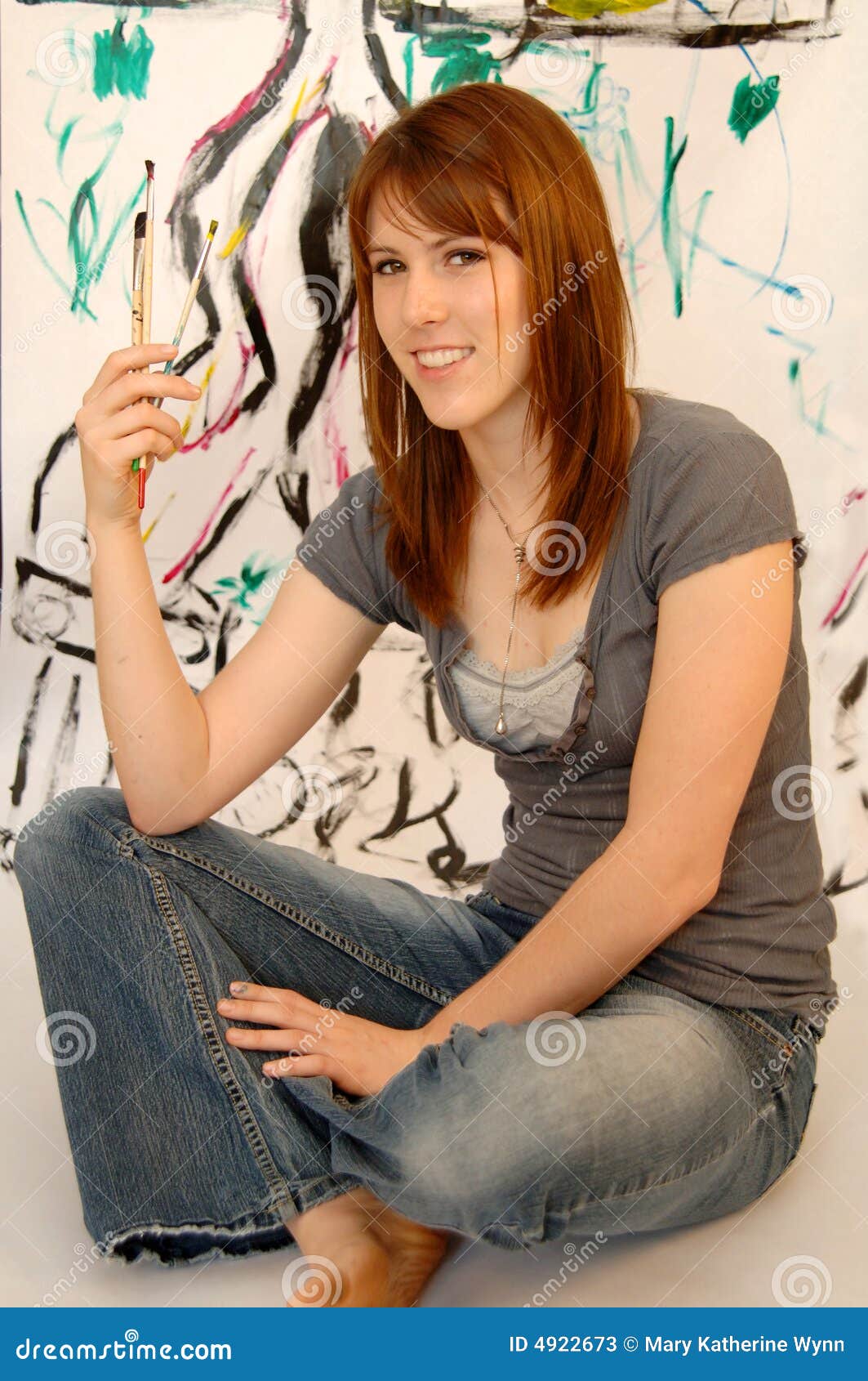 Young Female Painter or Artist Stock Image - Image of natural, clear ...