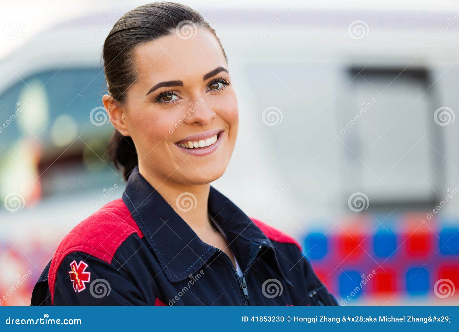 Young female paramedic stock photo. Image of emergency - 41853230