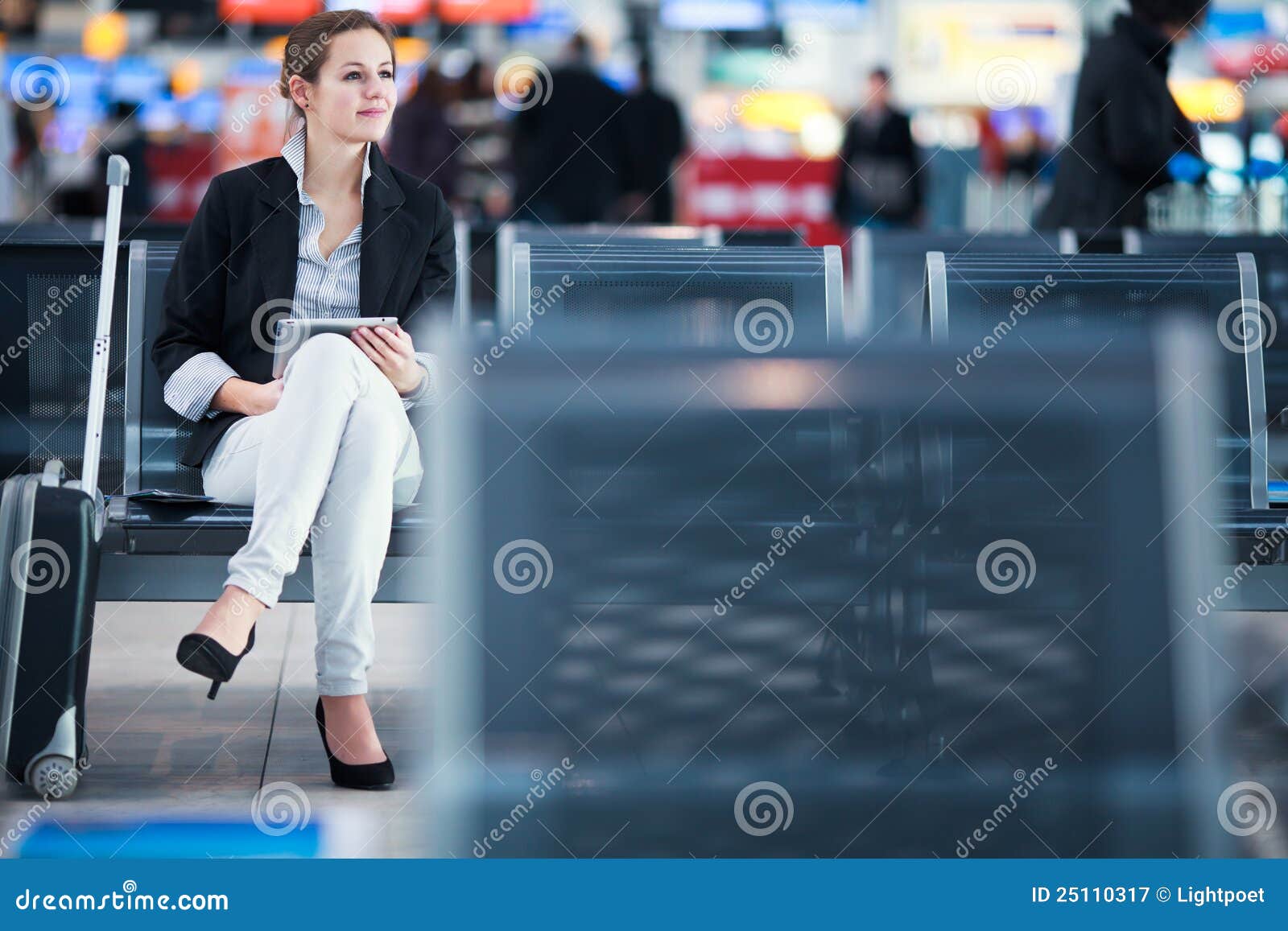 Young Female Passenger at the Airport Stock Image - Image of board ...