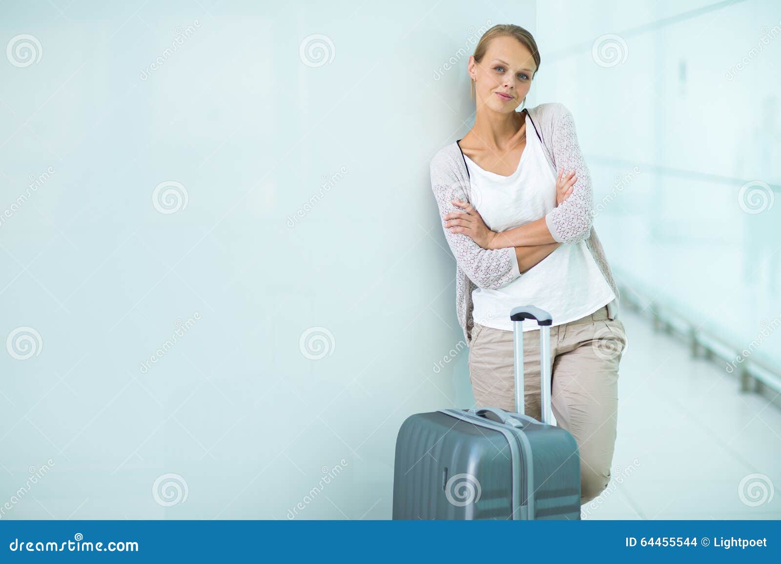 Young Female Passenger at the Airport Stock Photo - Image of ...