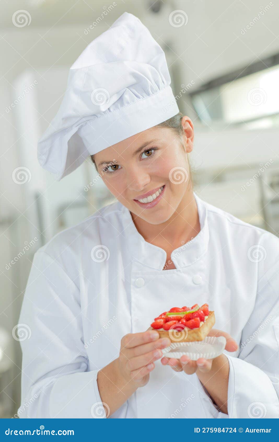 Young Female Patisserie Chef Stock Photo - Image of dessert, piece ...