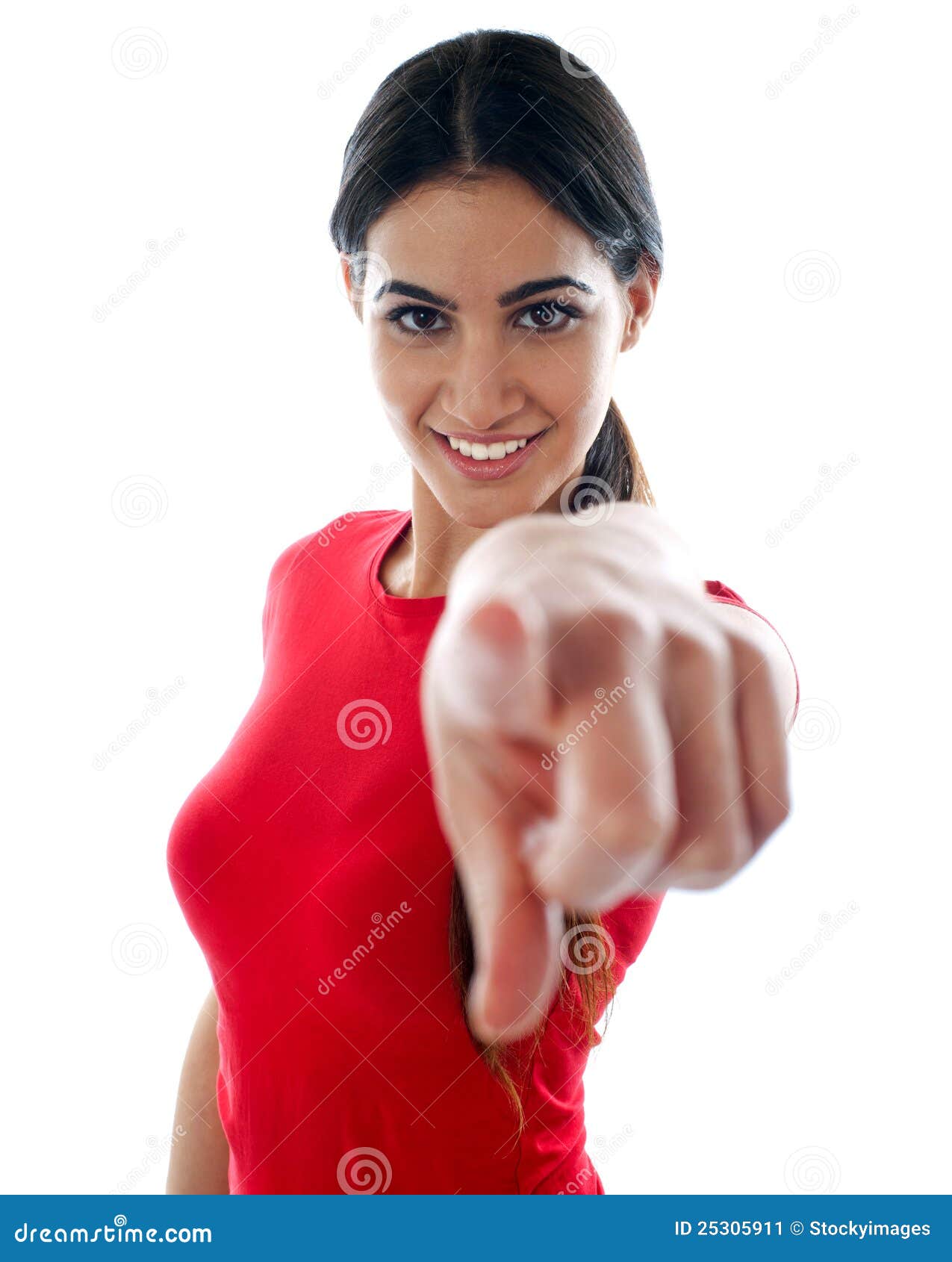 Young Female Pointing at You Stock Image - Image of confident, casual ...