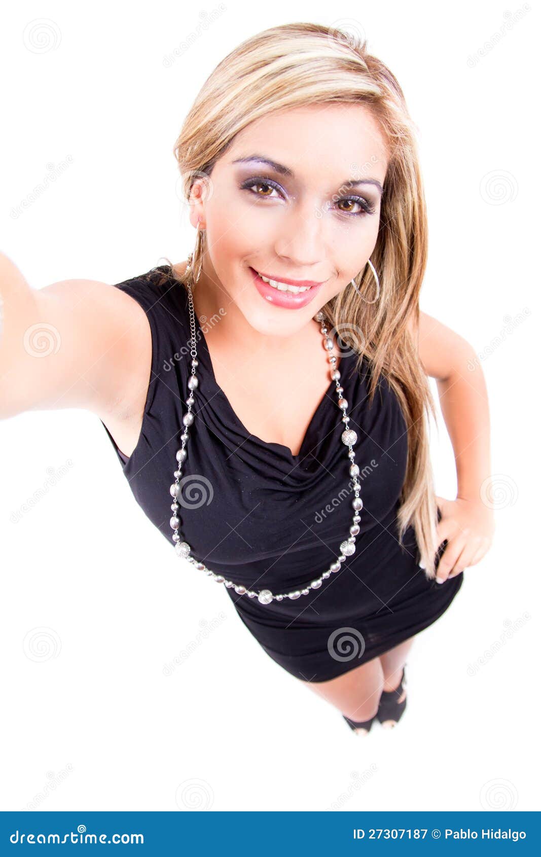 Young Female Posing As Taking Picture of Herself Stock Image - Image of ...