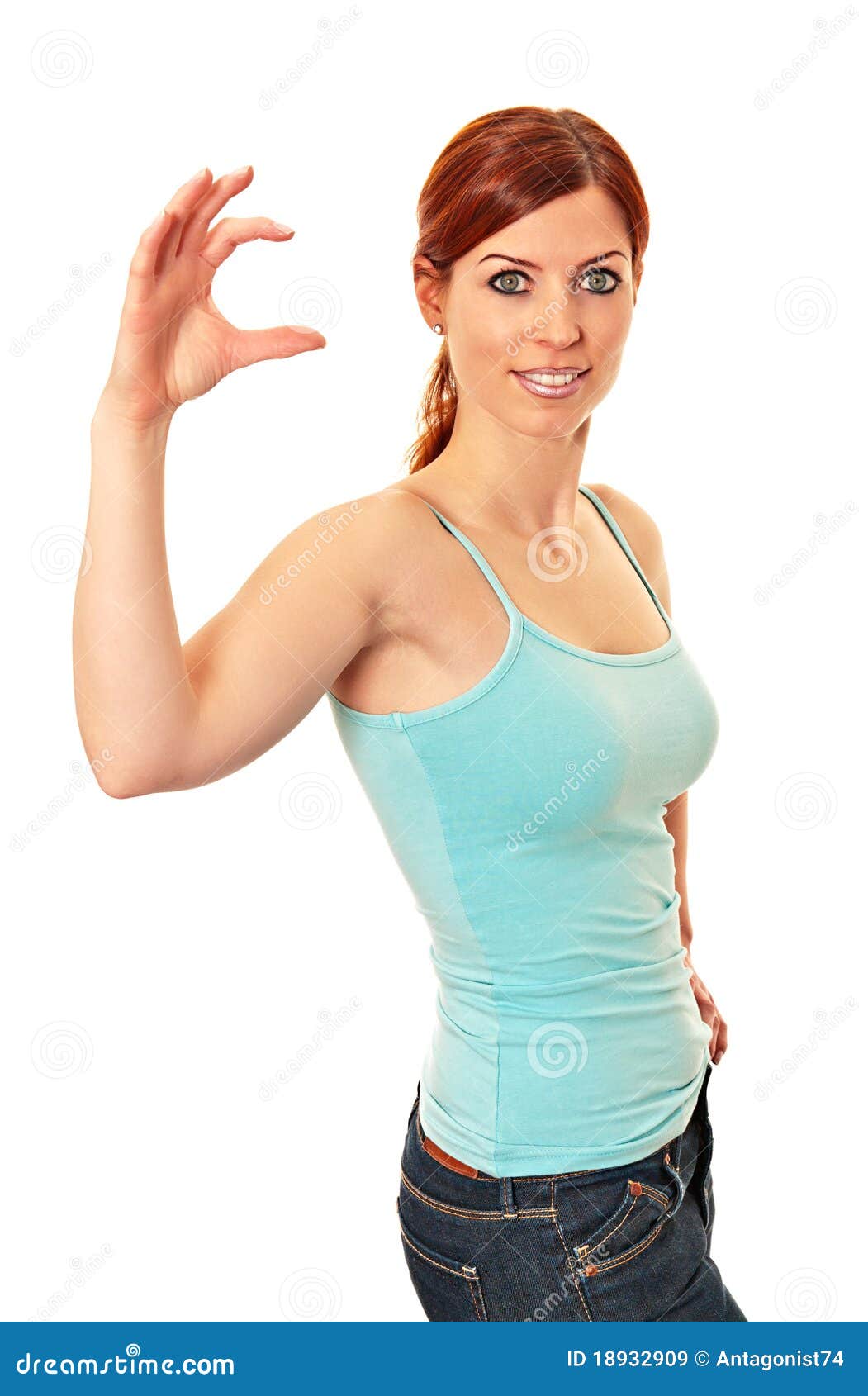 Young female presenting stock image. Image of success - 18932909
