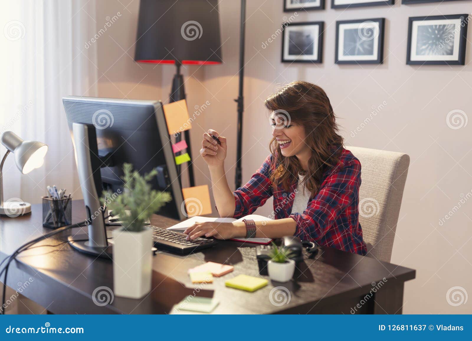 Female Programmer Working in a Home Office Stock Image - Image of ... Female Programmer Working in a Home Office Stock Image - Image of ...