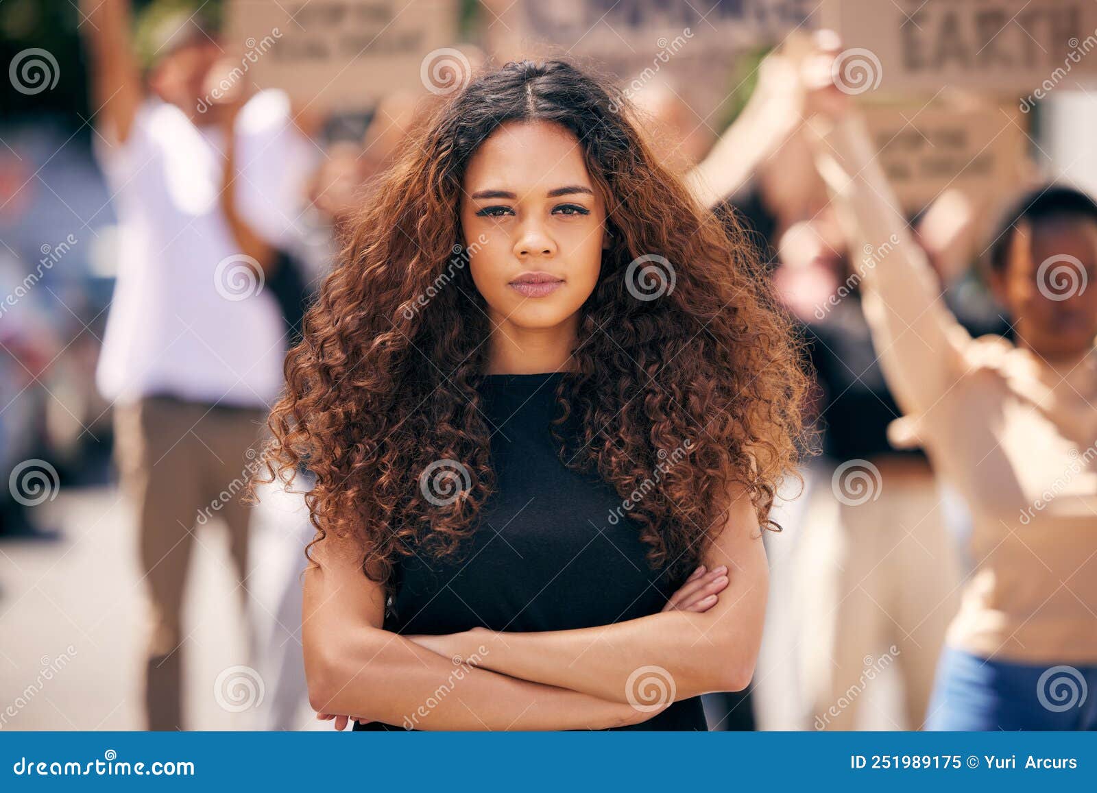 Her Power Cannot Be Doubted. a Young Female Protestor at a Rally. Stock ...