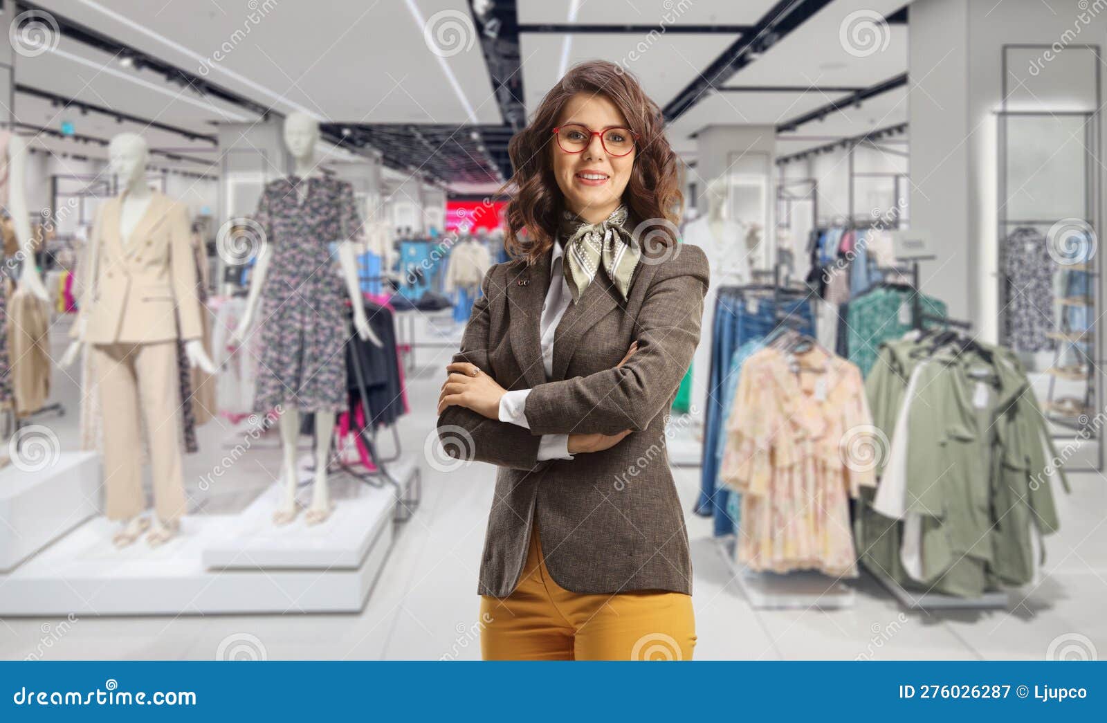 Young Female Retail Manager in a Clothing Store Stock Image - Image of ...