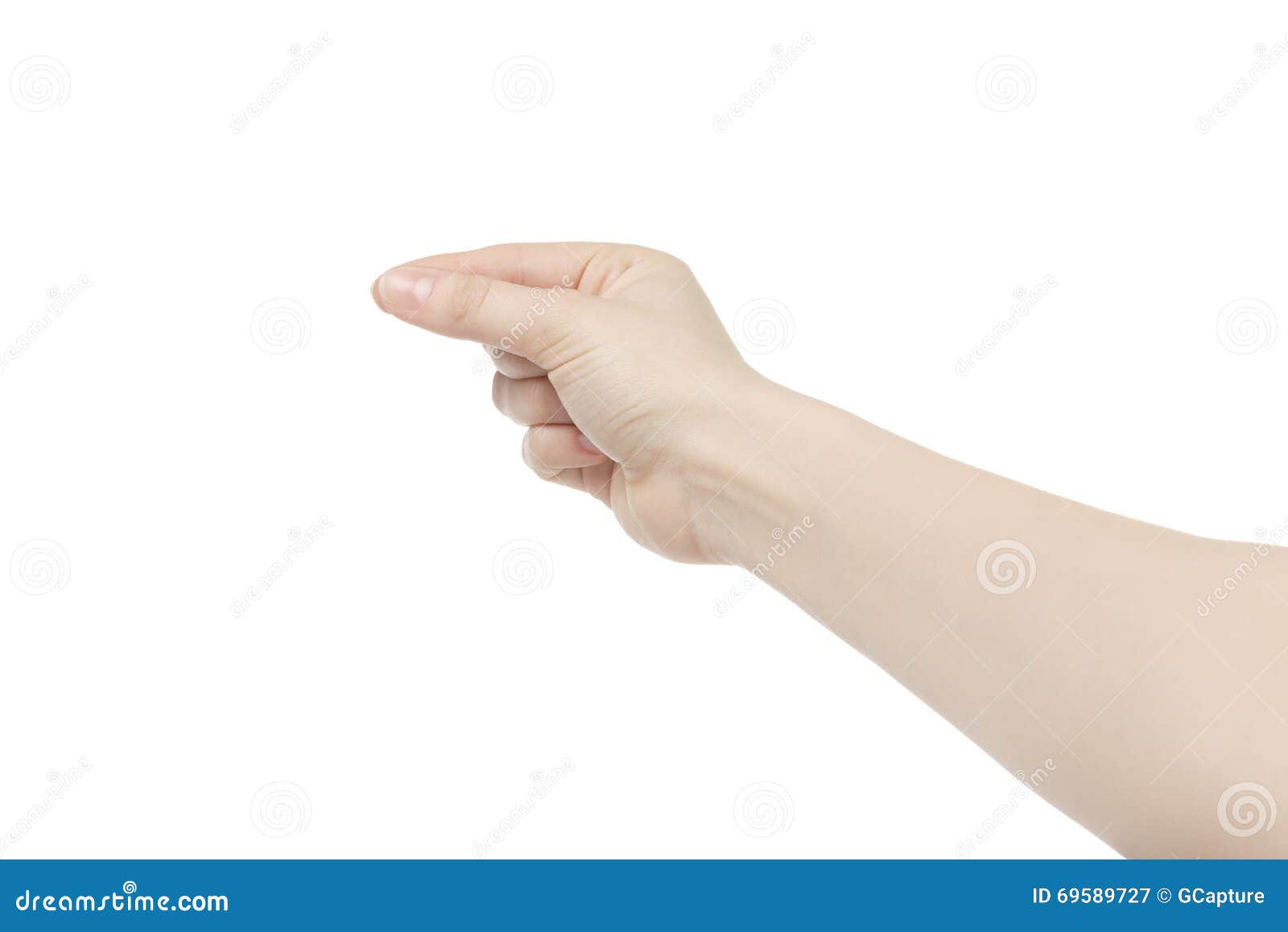 Young Female Right Hand To Hold Something Small Like Card Stock Image ...