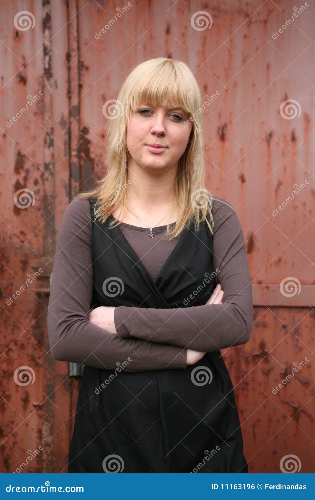 Young Female on Rusty Background Stock Photo - Image of blonde, happy ...