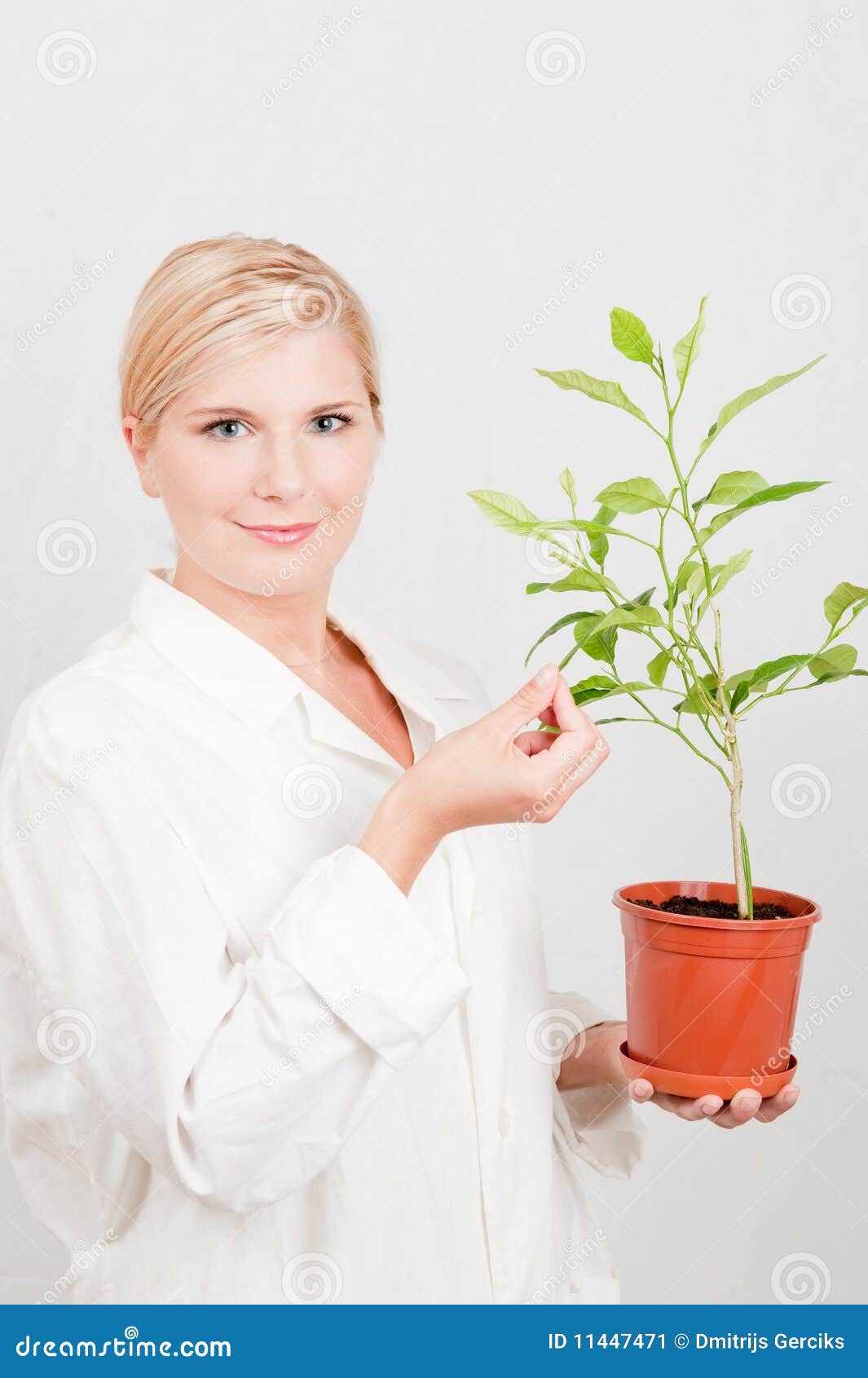 Young Female Scientist with Green Plant Stock Image - Image of fuel ...