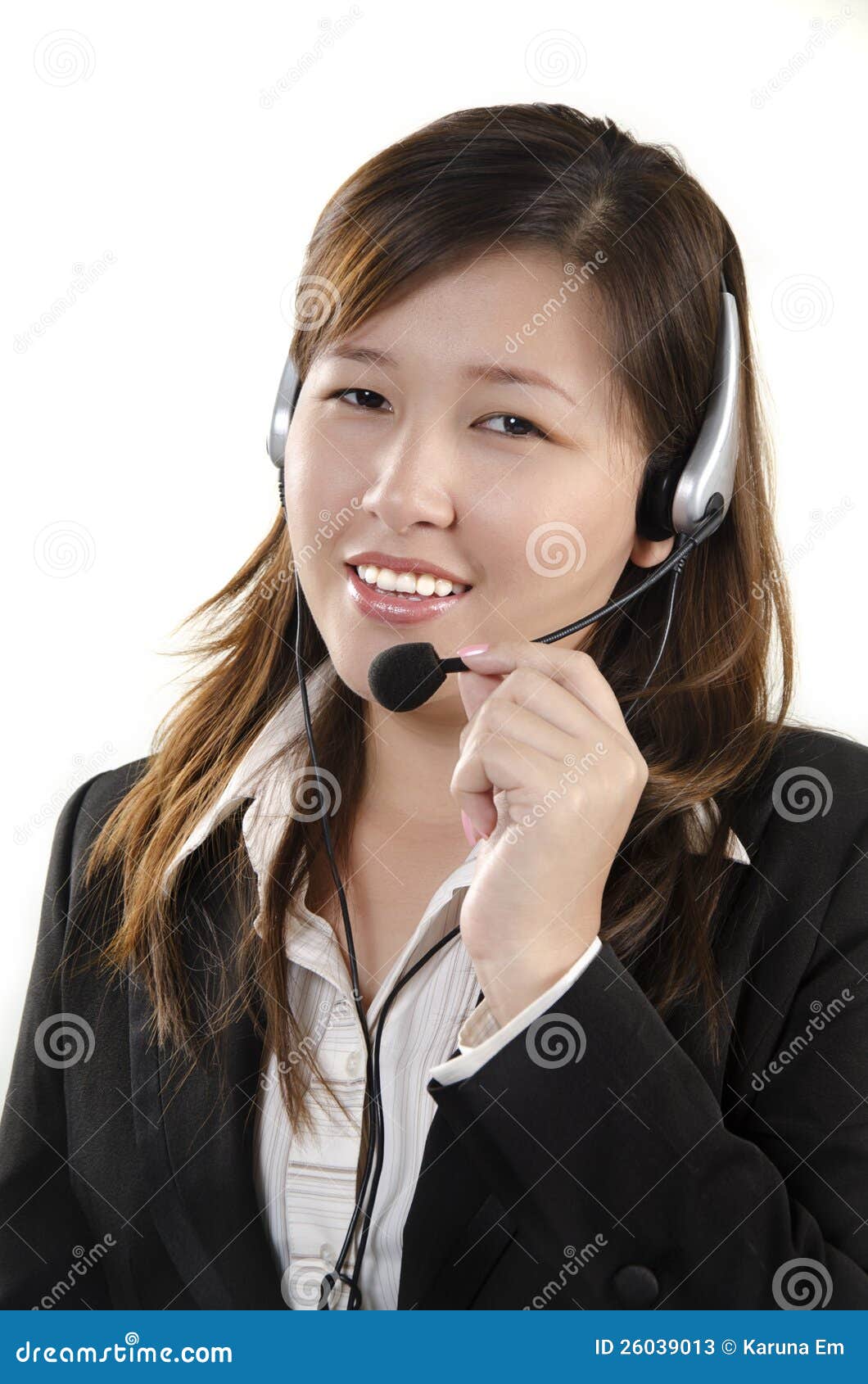 Young female service agent stock image. Image of business - 26039013