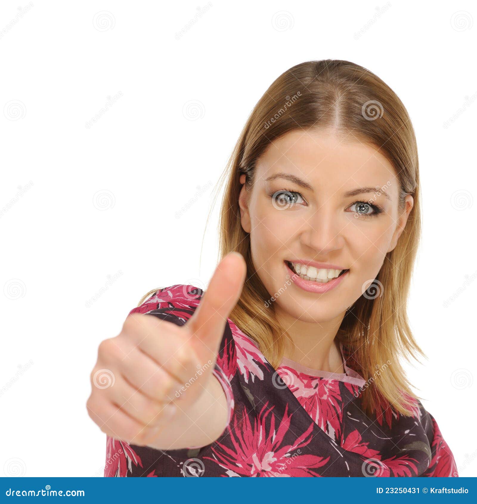 Young Female Showing a Thumbs Up Stock Image - Image of look, gesturing ...