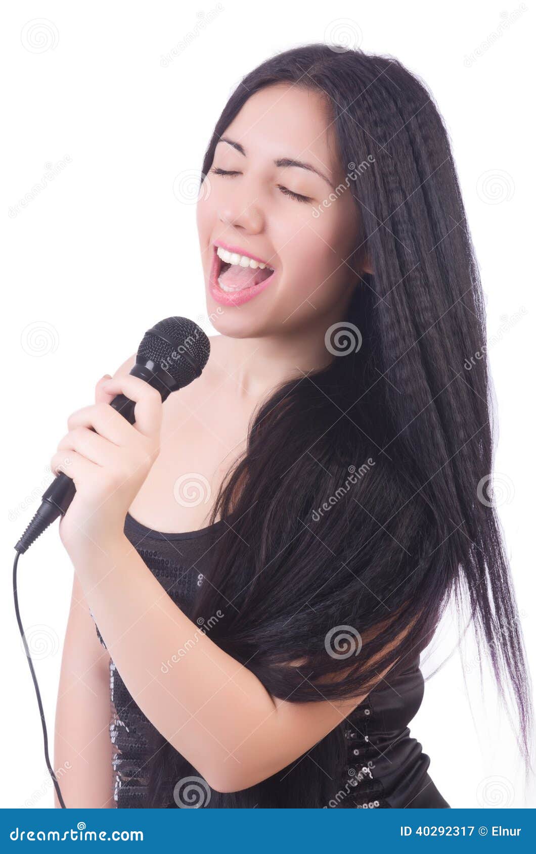 Young Female Singer with Mic Stock Image - Image of club, musician ...