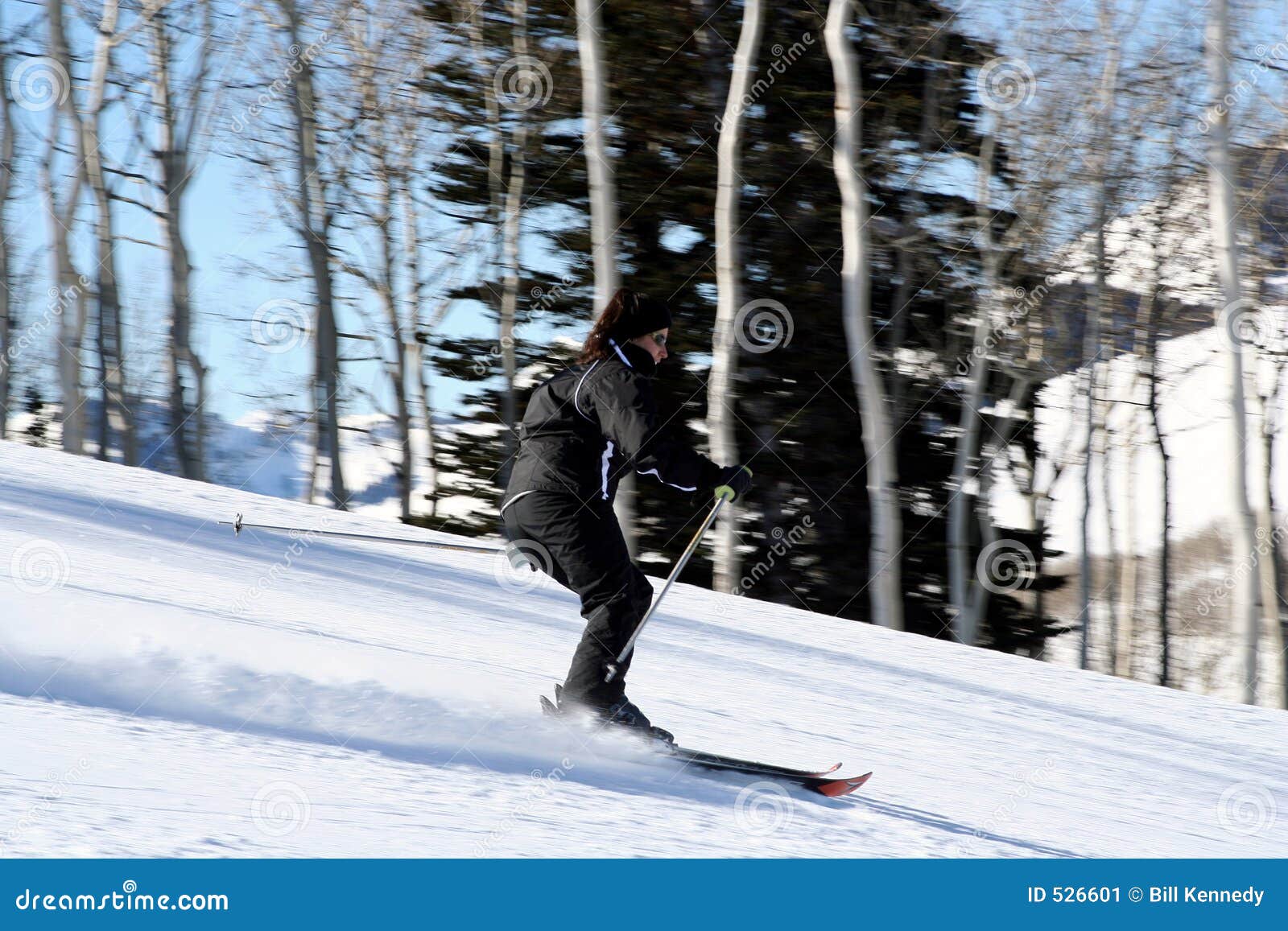 Young Female Skiier stock image. Image of downhill, fast - 526601