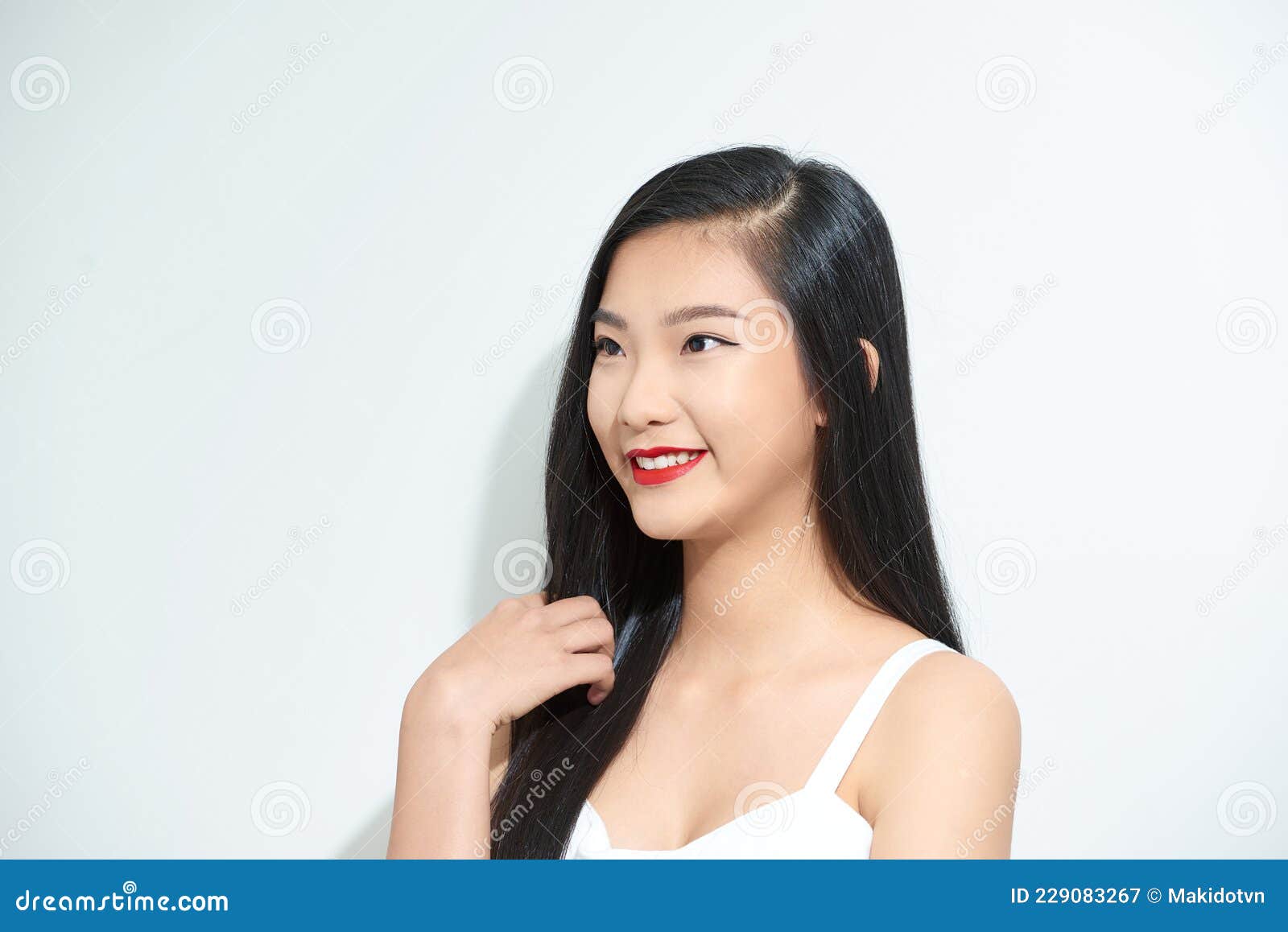 The Young Female of the Smiling Face Stock Image - Image of chinese ...