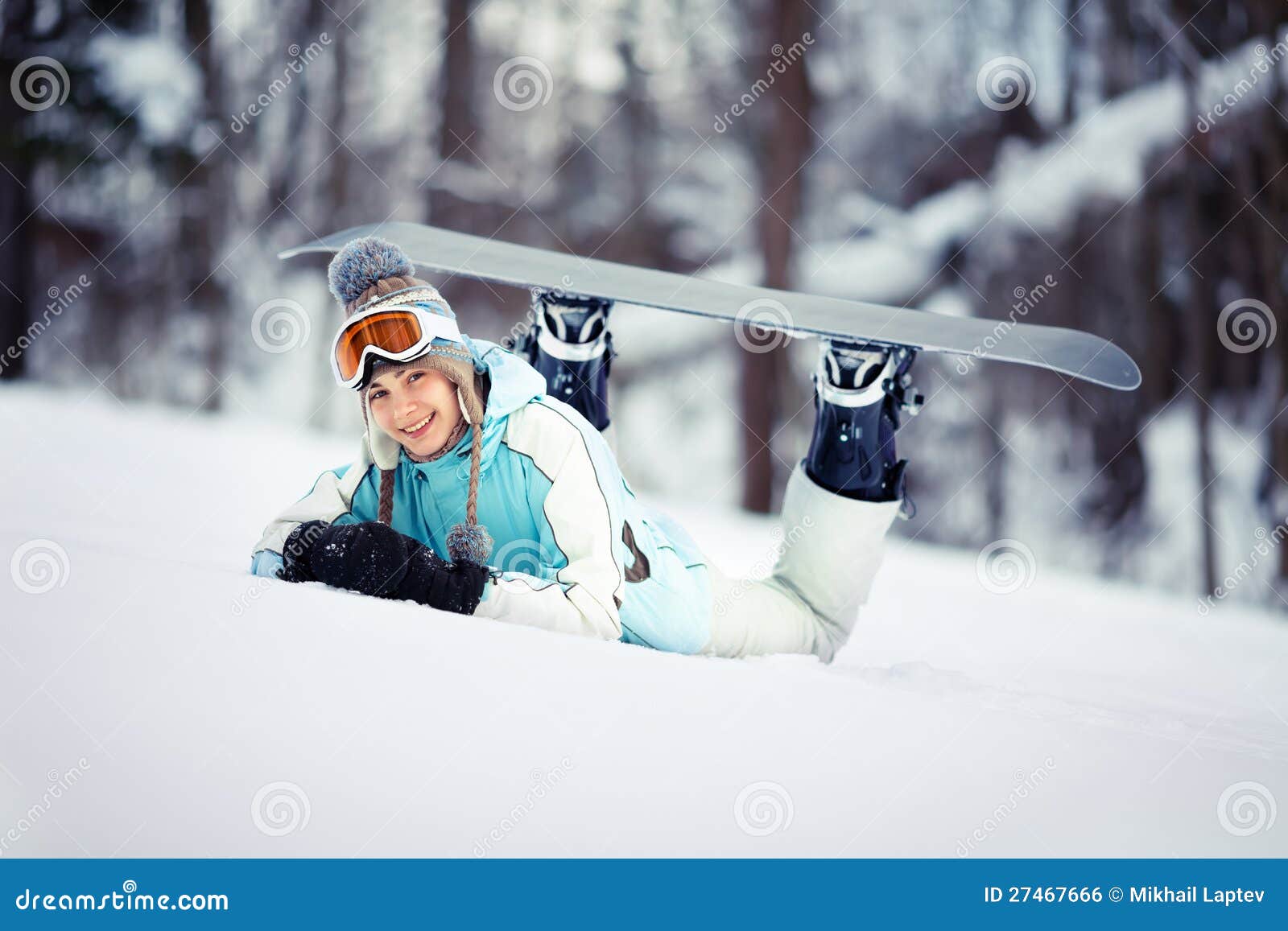 Young Female Snowboarder Resting Stock Photo - Image of jacket, resort ...