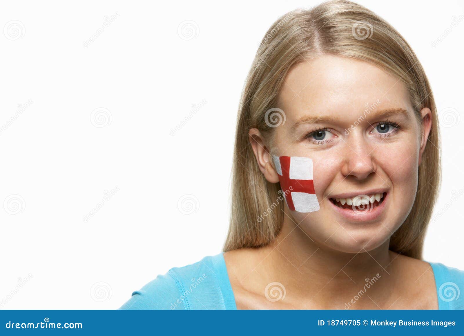 Young Female with St Georges Flag Painted on Face Stock Image - Image ...