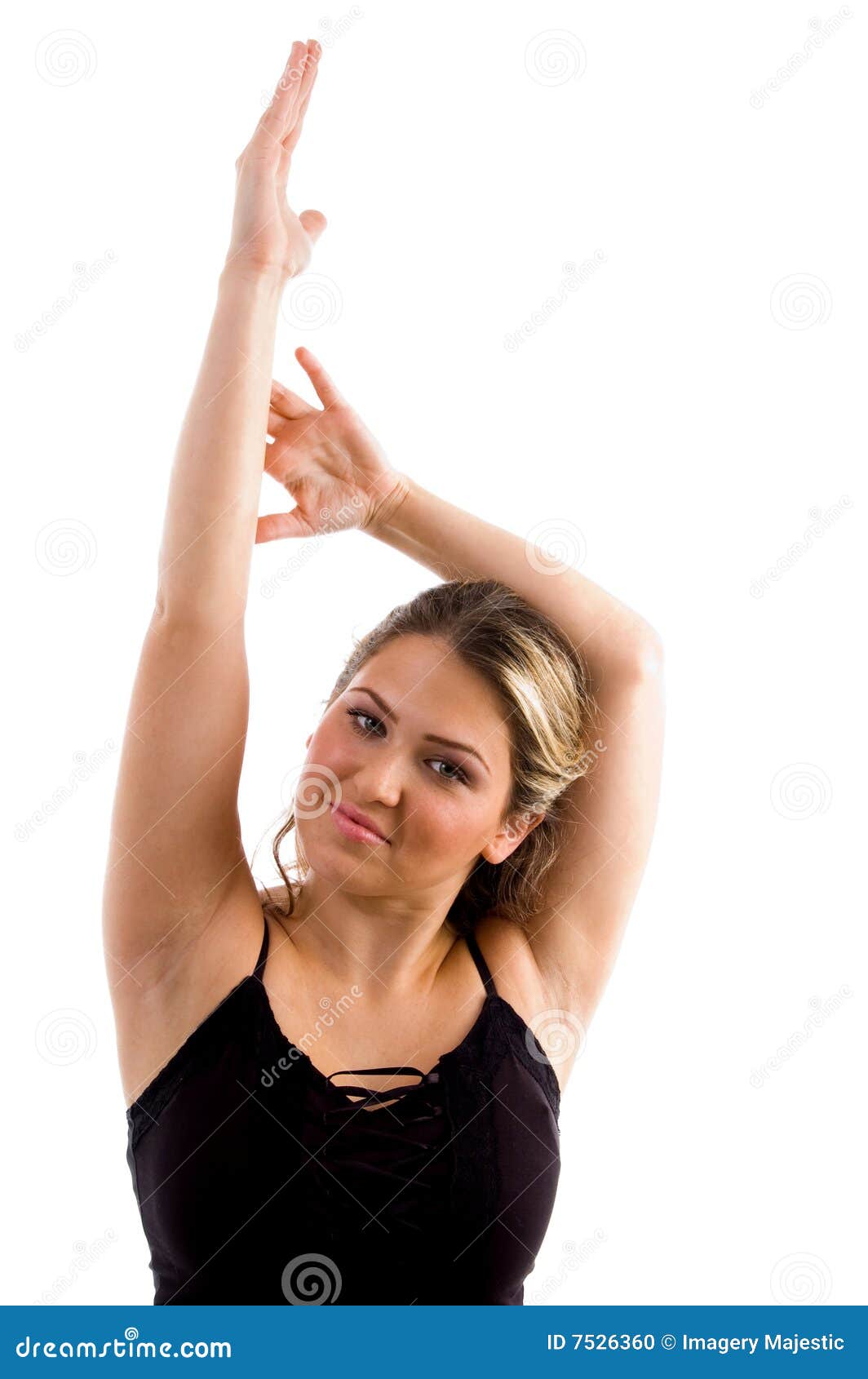 Young Female Stretching Her Arms Stock Photo - Image of person, concept ...