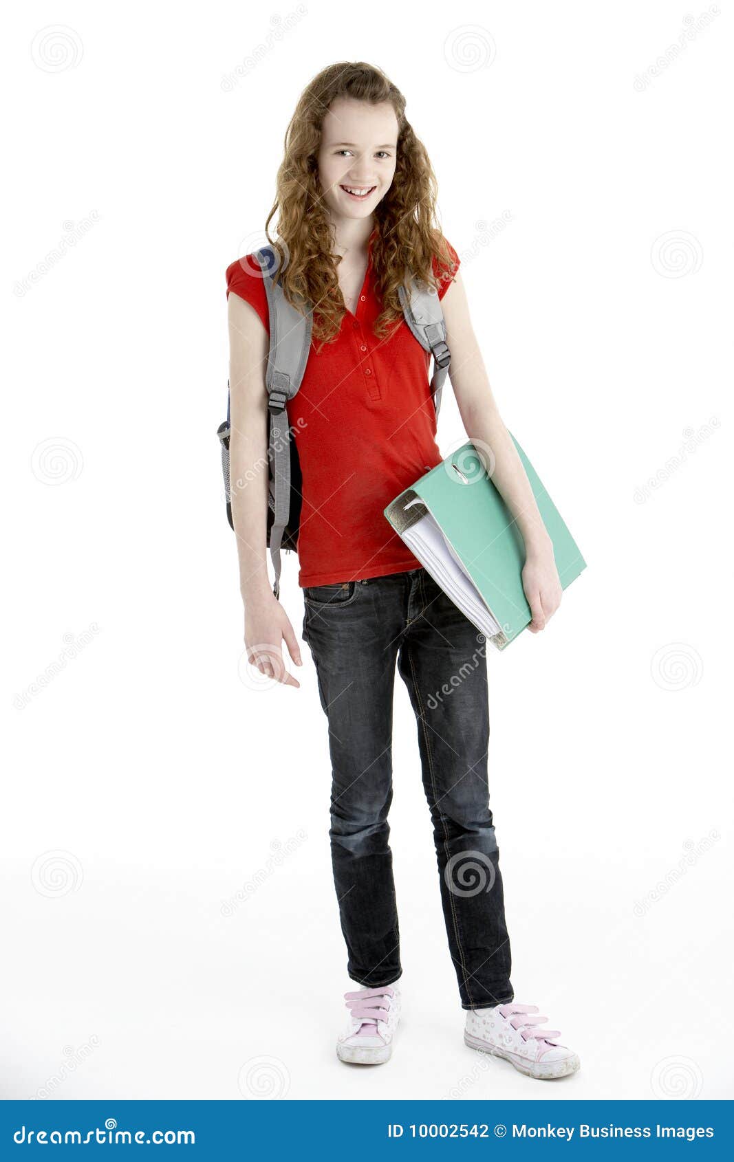 Young Female Student with Backpack Stock Photo - Image of casual ...