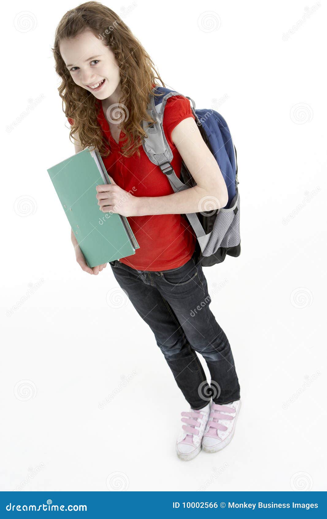 Young Female Student with Backpack Stock Photo - Image of backpack ...